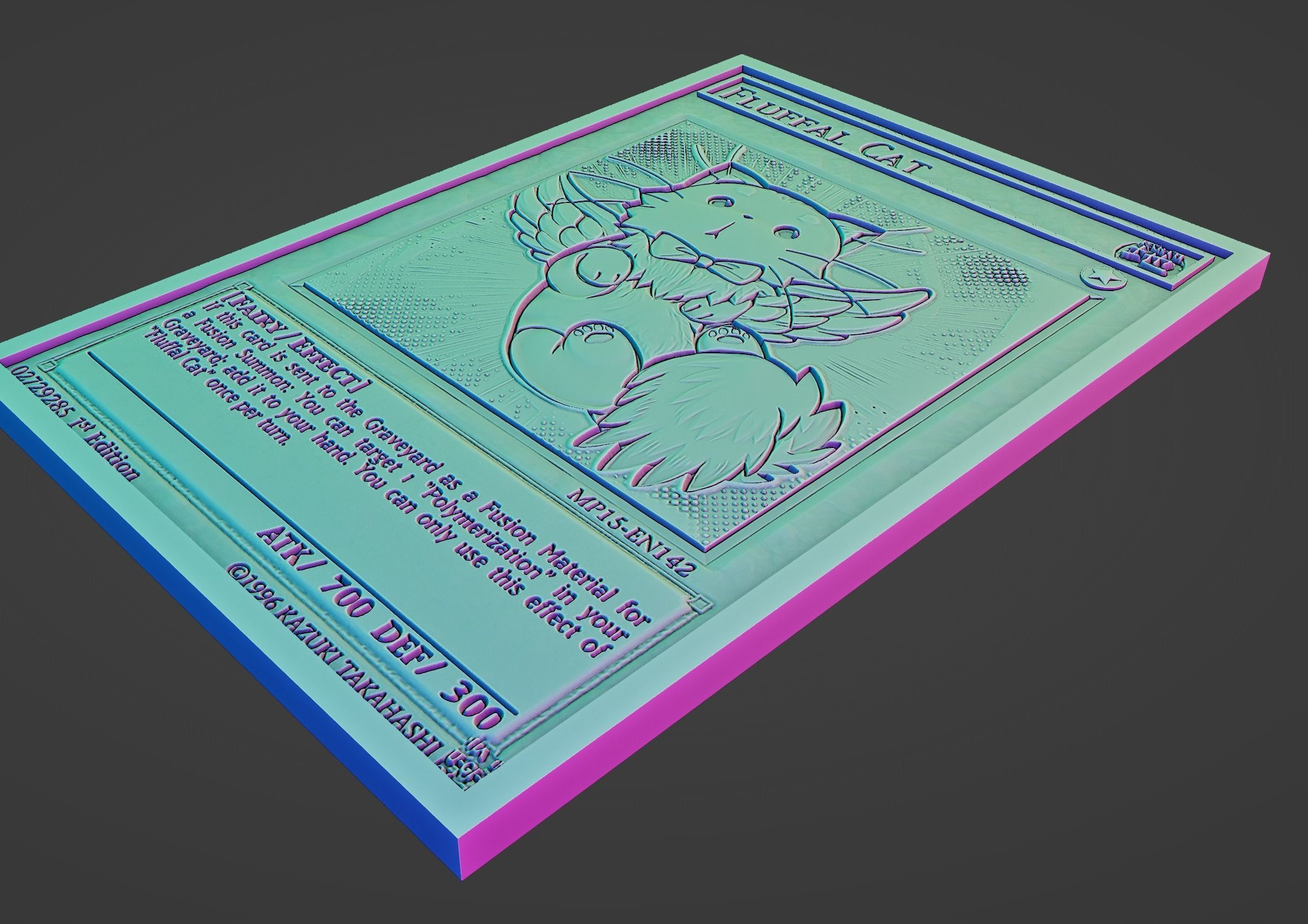 fluffal cat - yugioh free 3D model 3D printable | CGTrader