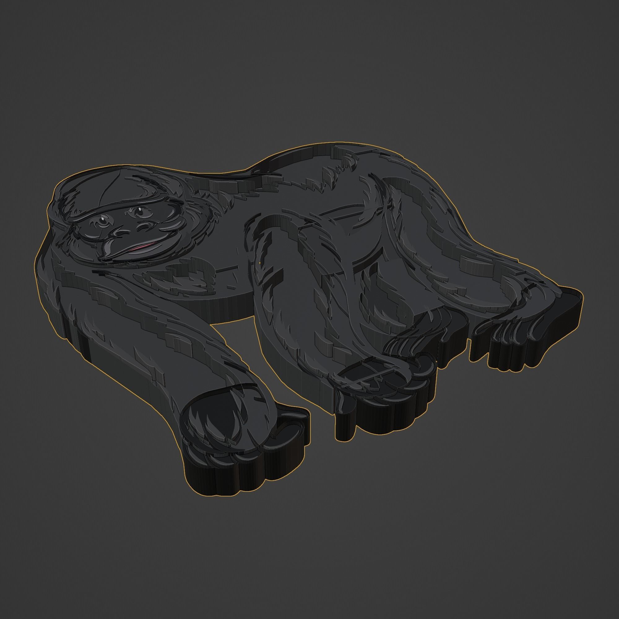 gorilla animal cartoon 3D model 3D printable | CGTrader