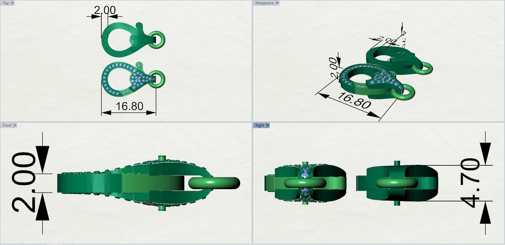 Lobster Clasp Lock 3D model 3D printable | CGTrader