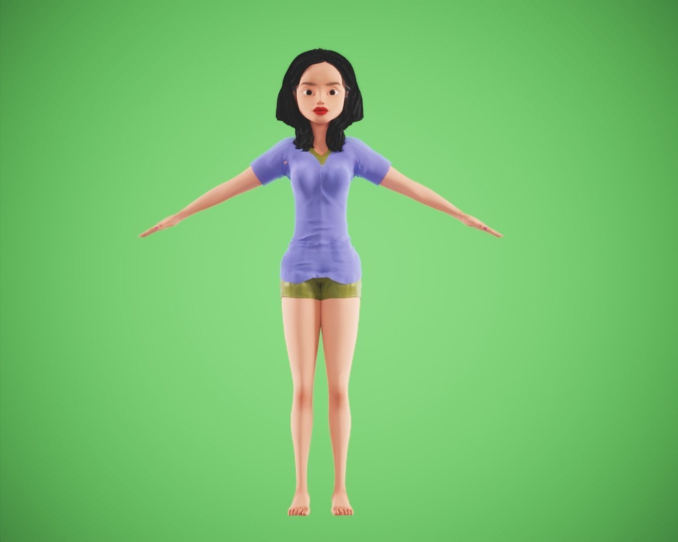 3D model cartoon rigged girl VR / AR / low-poly | CGTrader