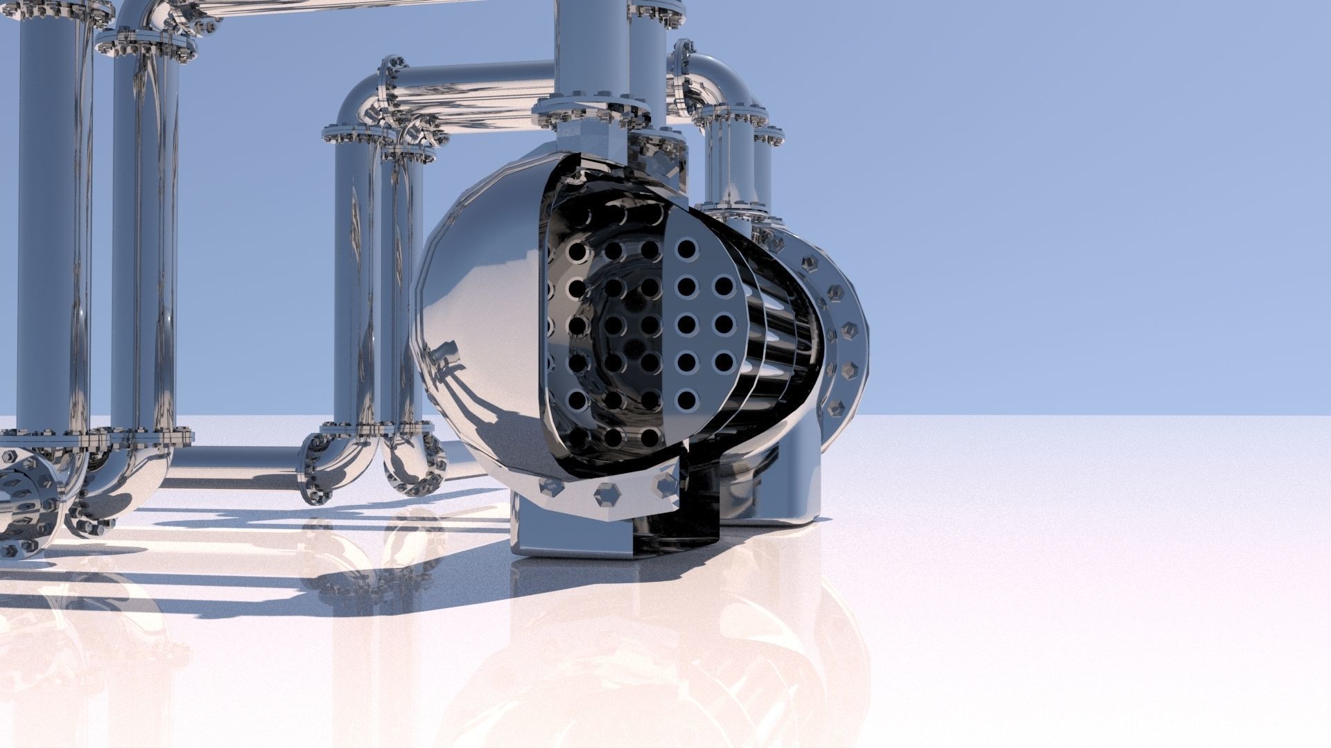 Refinery Shell and Tube Heat Exchanger 3D model | CGTrader