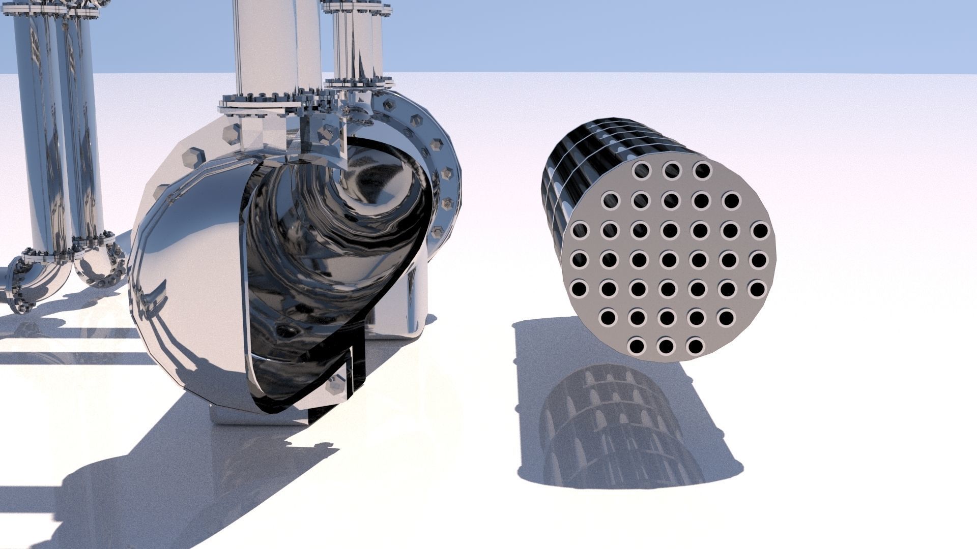 Refinery Shell and Tube Heat Exchanger 3D model | CGTrader