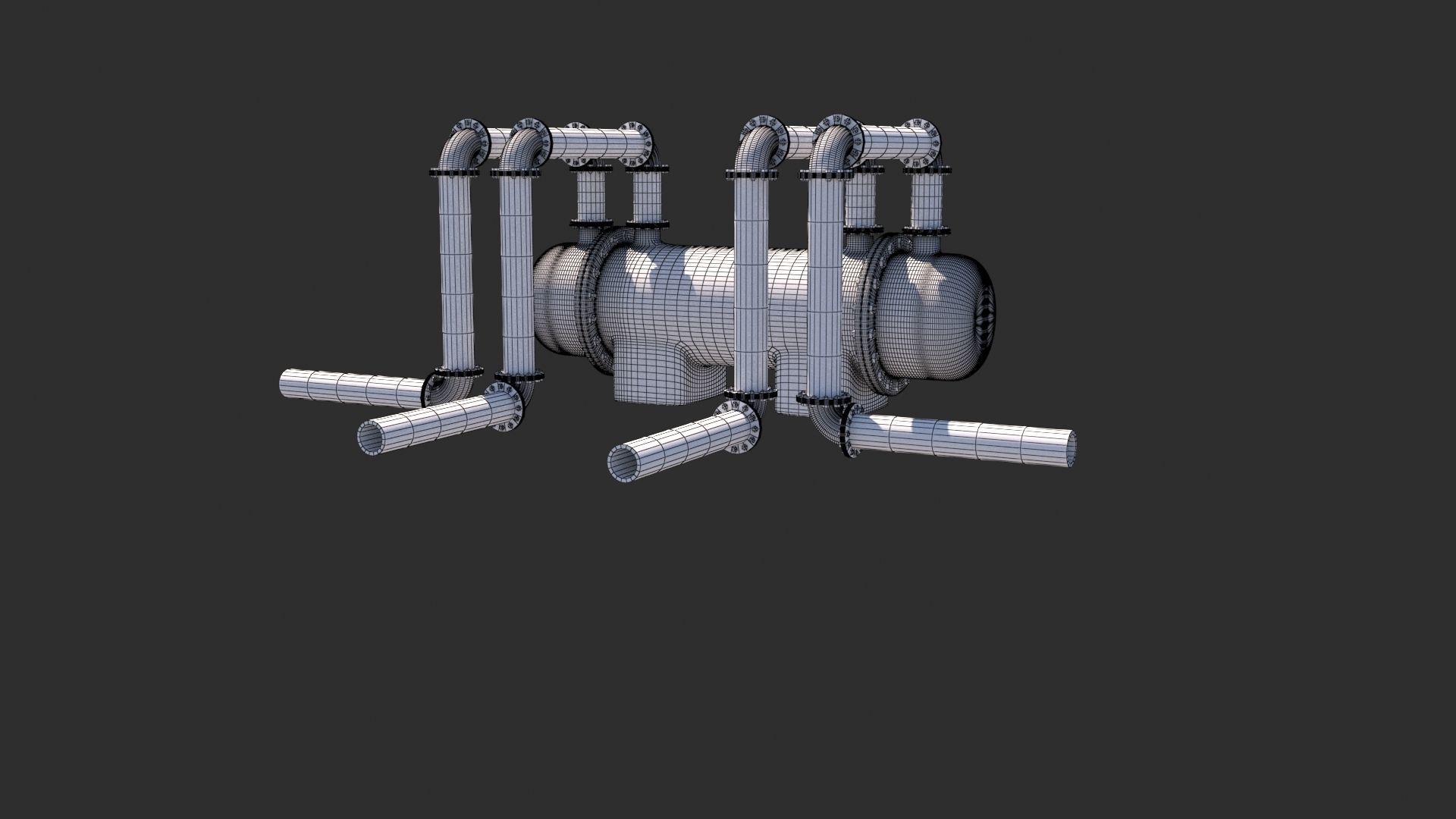 Refinery Shell and Tube Heat Exchanger 3D model | CGTrader