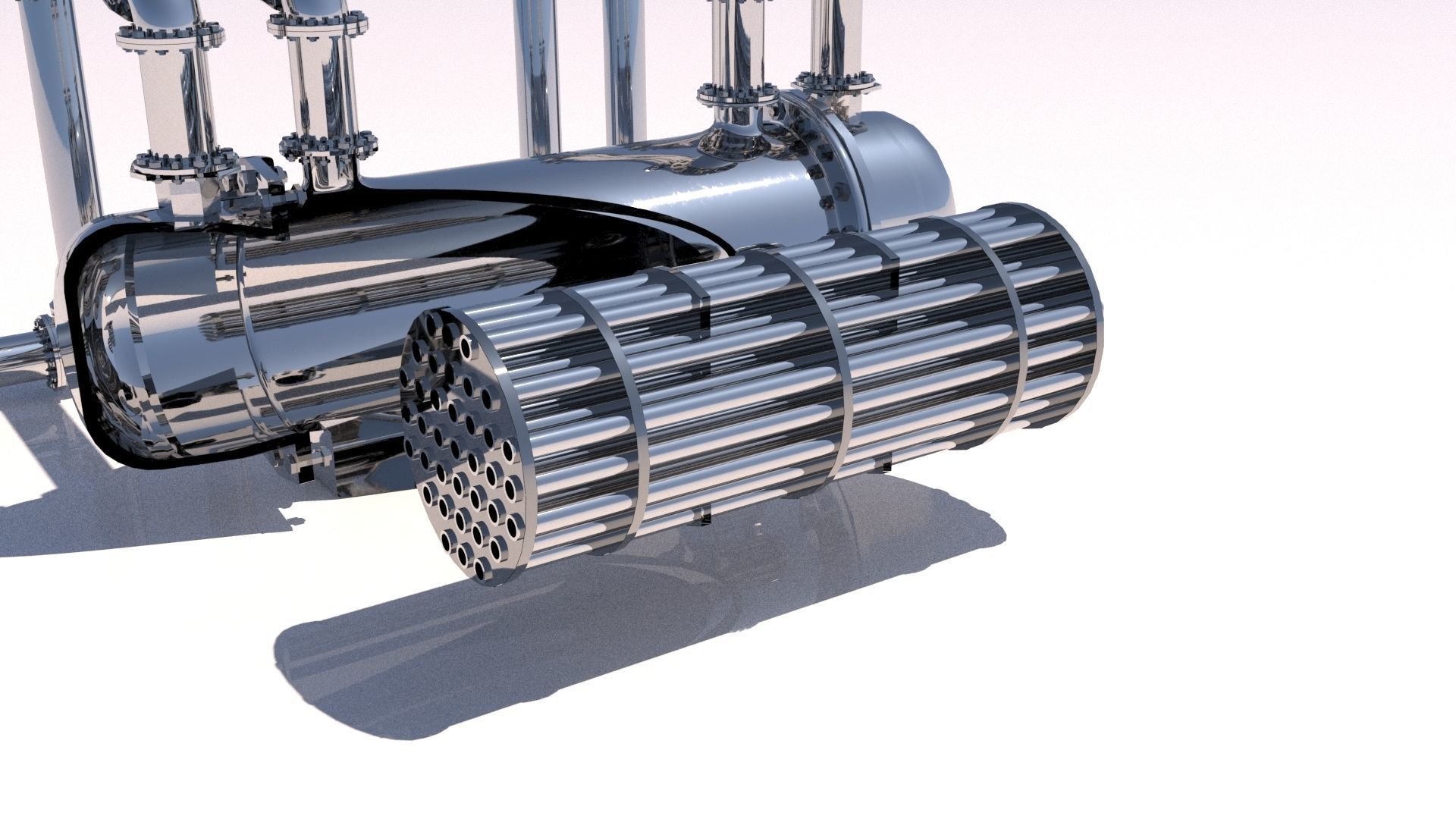 Refinery Shell and Tube Heat Exchanger 3D model | CGTrader