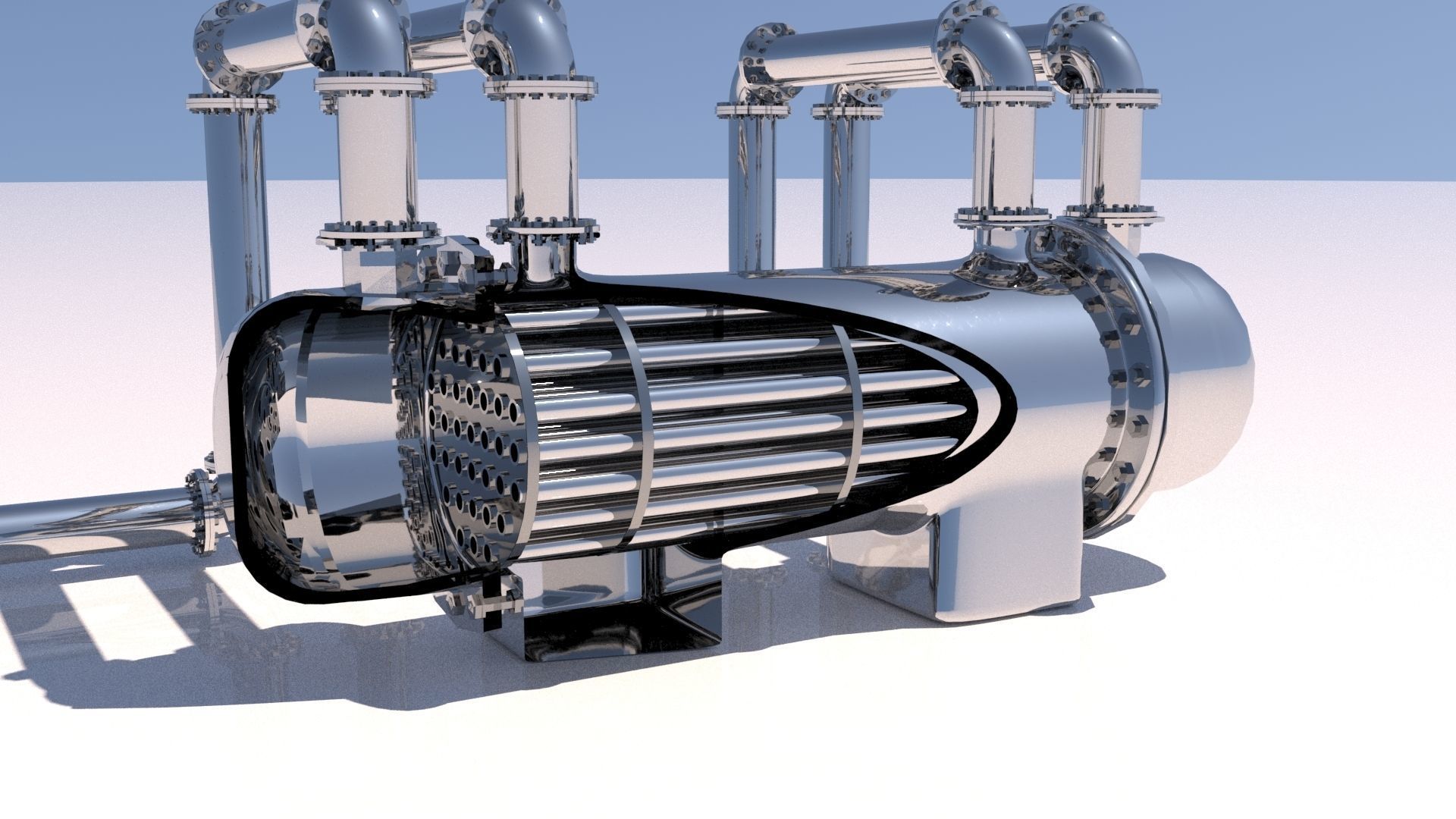 Refinery Shell and Tube Heat Exchanger 3D model | CGTrader