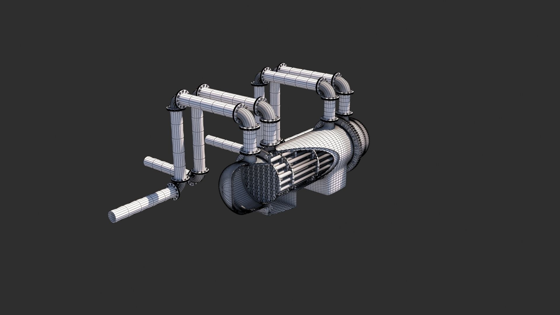 Refinery Shell and Tube Heat Exchanger 3D model | CGTrader