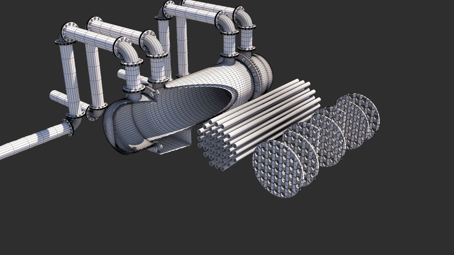 Refinery Shell and Tube Heat Exchanger 3D model | CGTrader