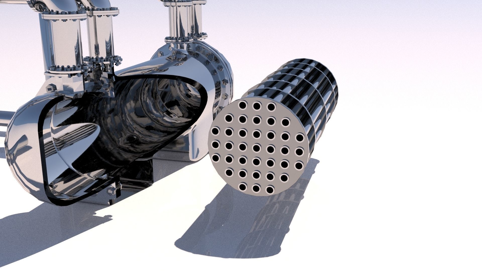 Refinery Shell and Tube Heat Exchanger 3D model | CGTrader