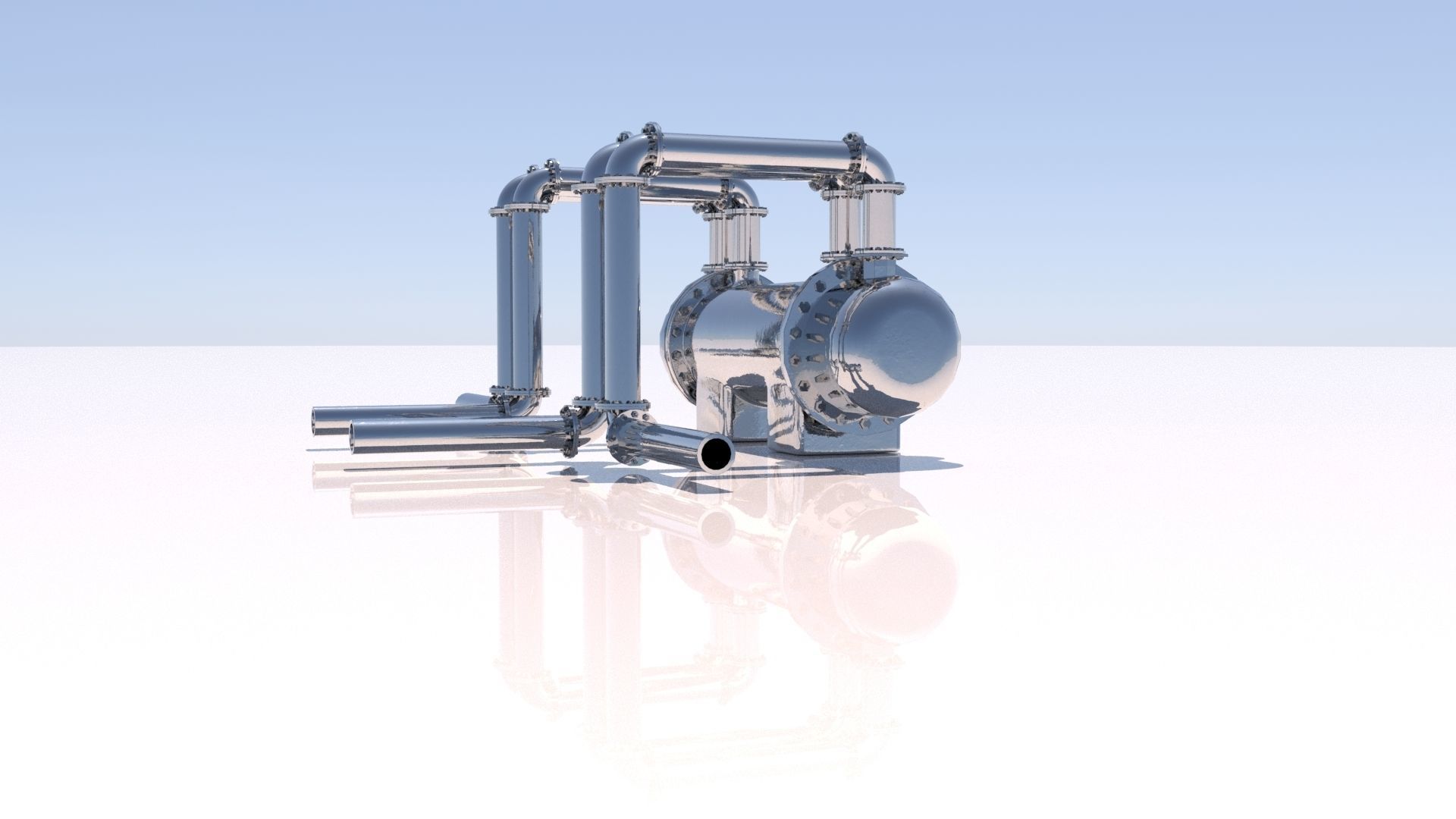 Refinery Shell and Tube Heat Exchanger 3D model | CGTrader