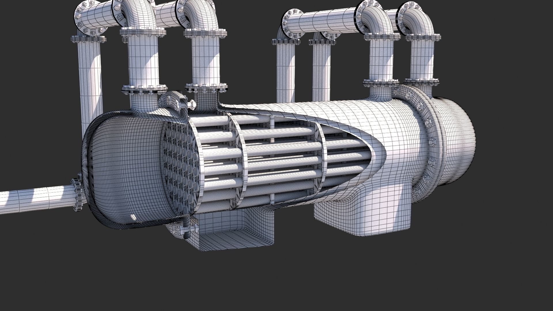 Refinery Shell and Tube Heat Exchanger 3D model | CGTrader