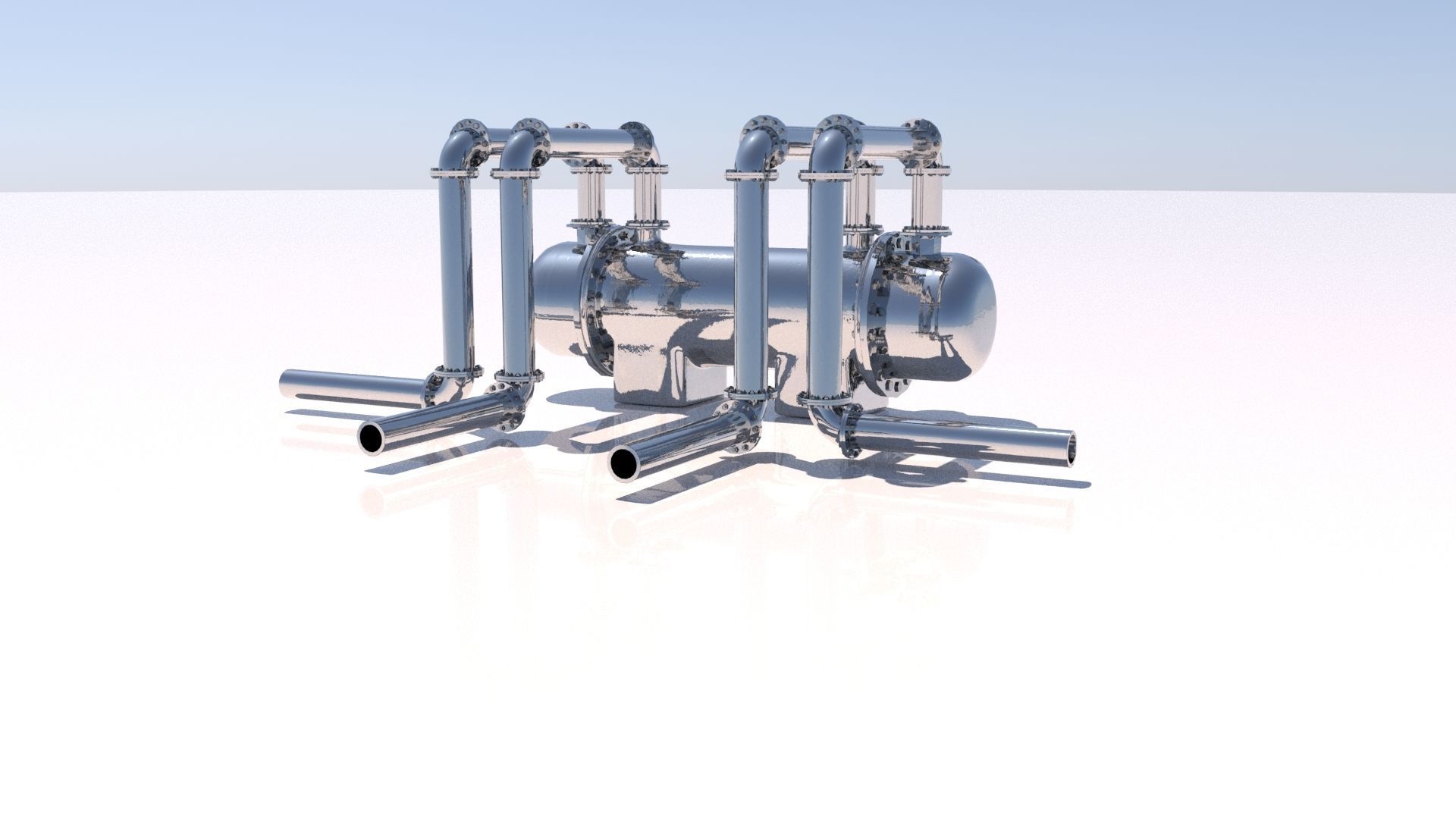 Refinery Shell and Tube Heat Exchanger 3D model | CGTrader