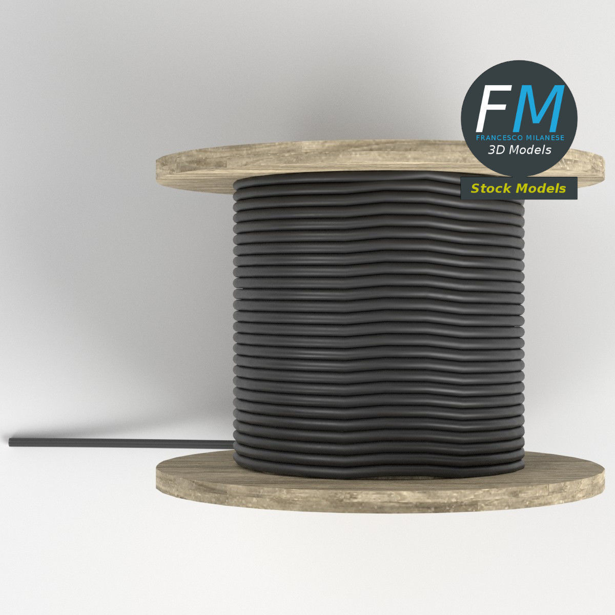 Wooden coil of electric cable 3D model | CGTrader
