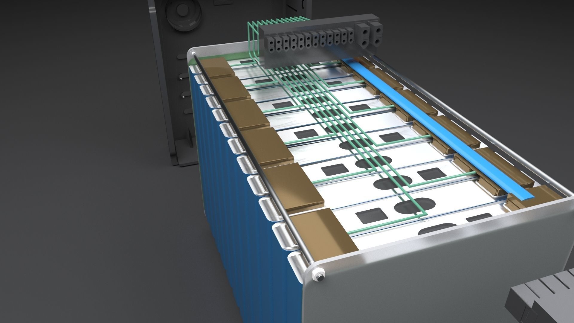 Lithium-Ion Battery with BMS and internal Components 3D model | CGTrader