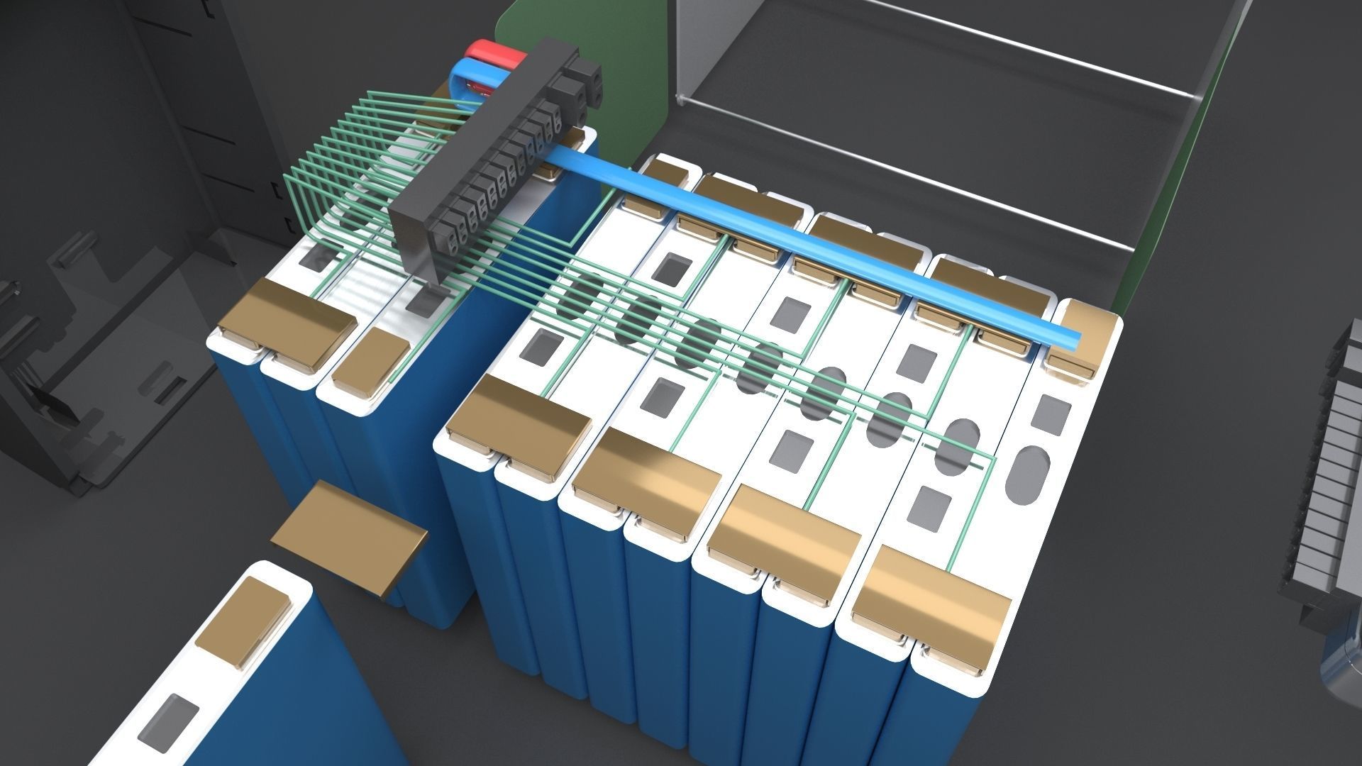 Lithium-Ion Battery with BMS and internal Components 3D model | CGTrader