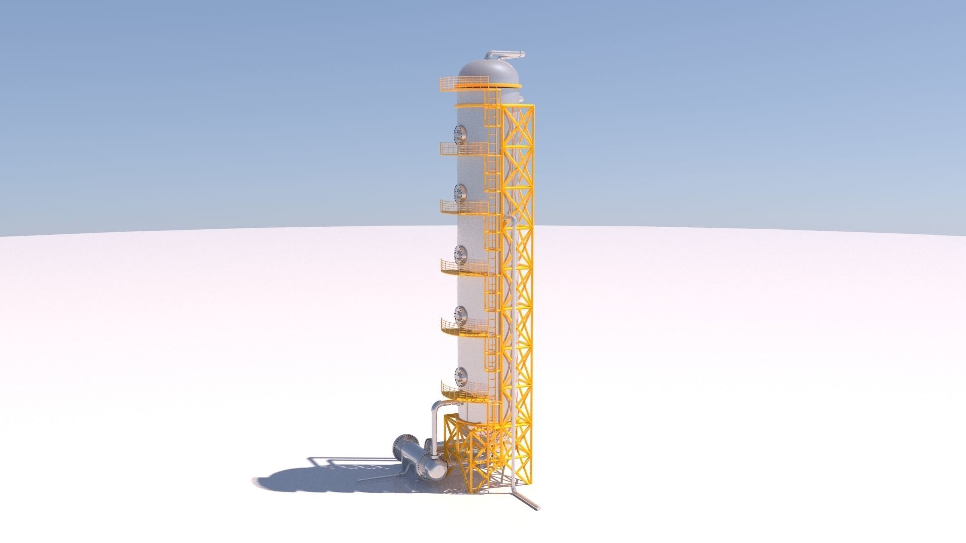 Refinery Distillation Column 02 3D model | CGTrader