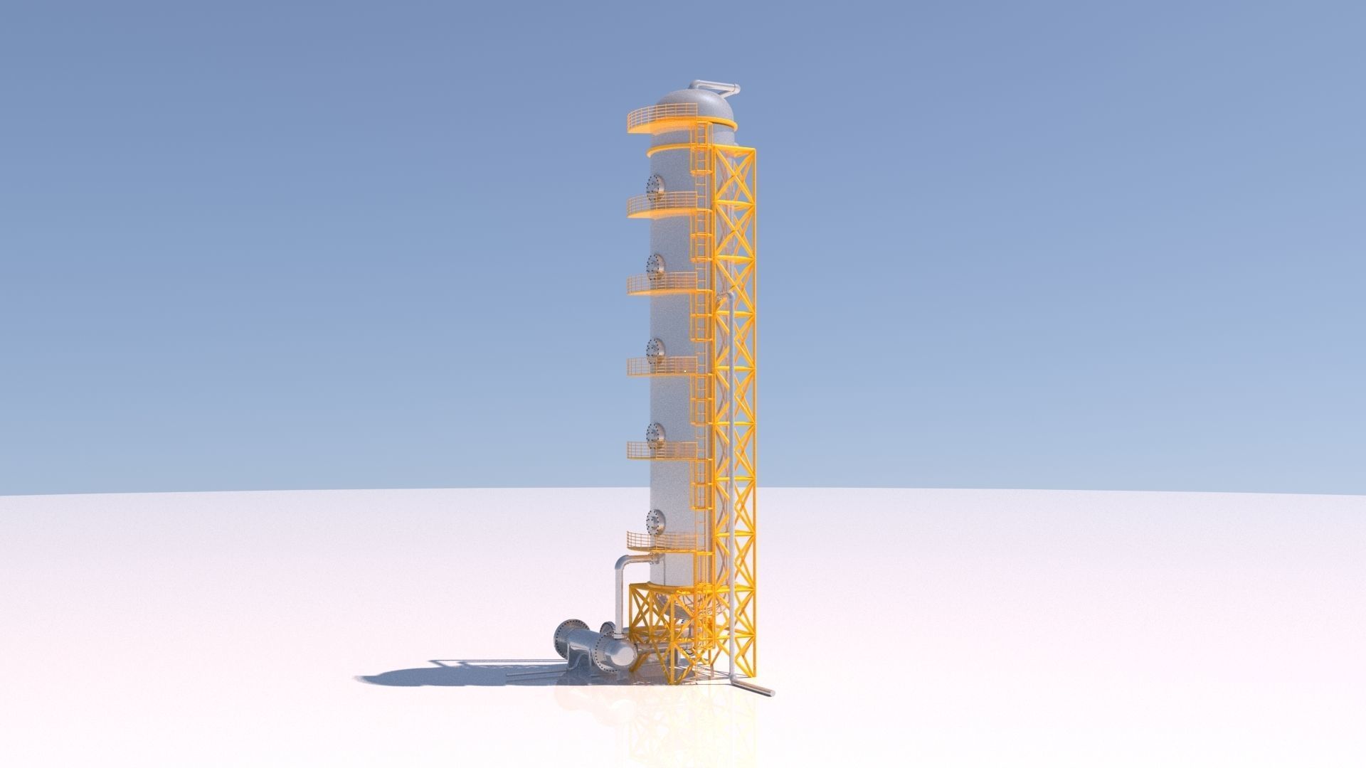 Refinery Distillation Column 02 3D model | CGTrader