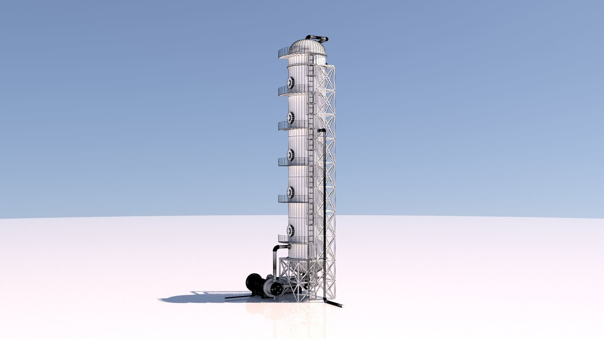 Refinery Distillation Column 02 3D model | CGTrader