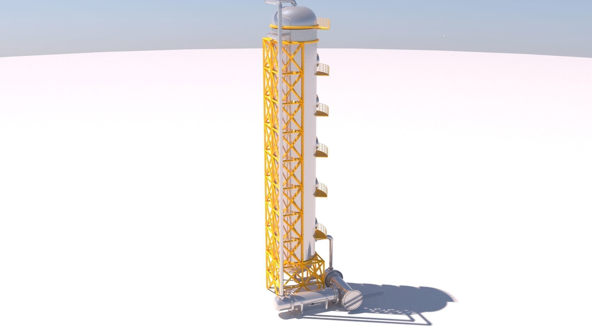 Refinery Distillation Column 02 3D model | CGTrader