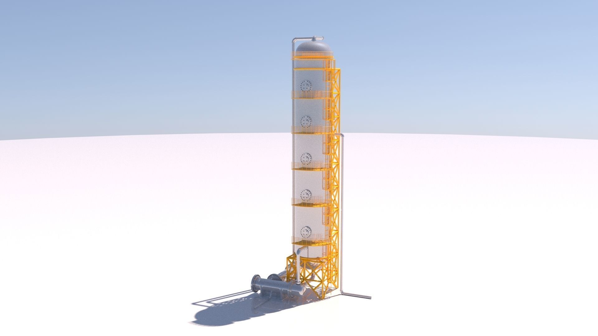 Refinery Distillation Column 02 3D model | CGTrader