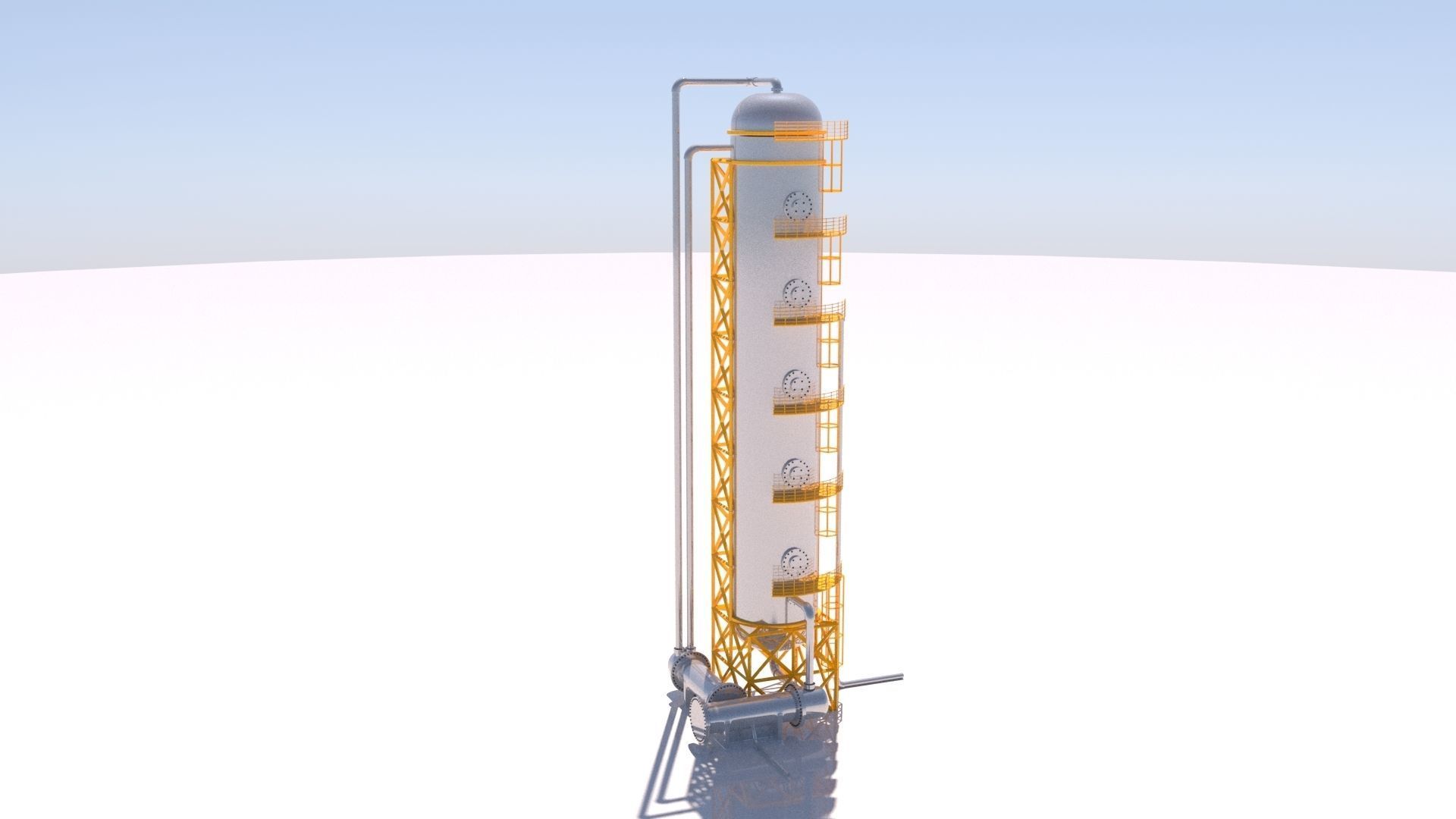 Refinery Distillation Column 02 3D model | CGTrader