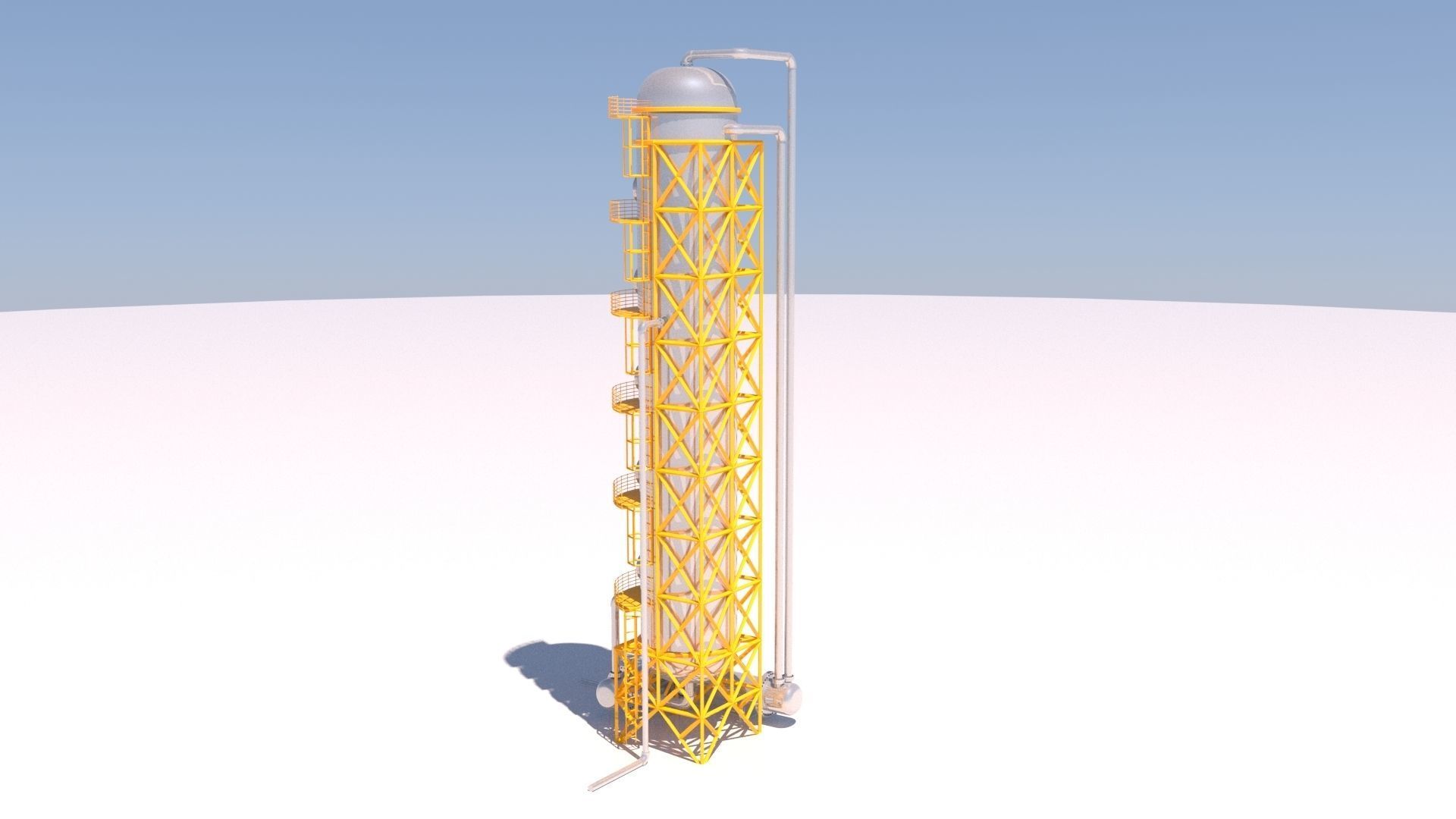 Refinery Distillation Column 02 3D model | CGTrader