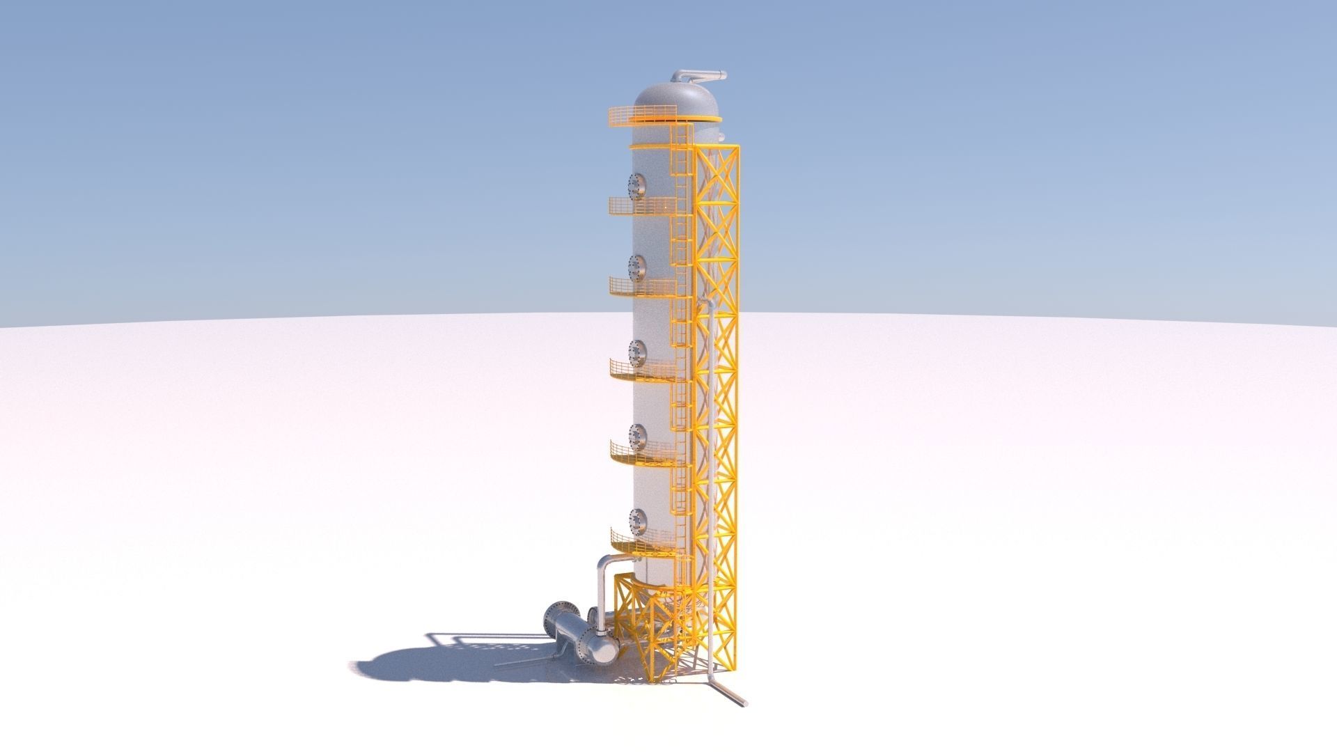 Refinery Distillation Column 02 3D model | CGTrader