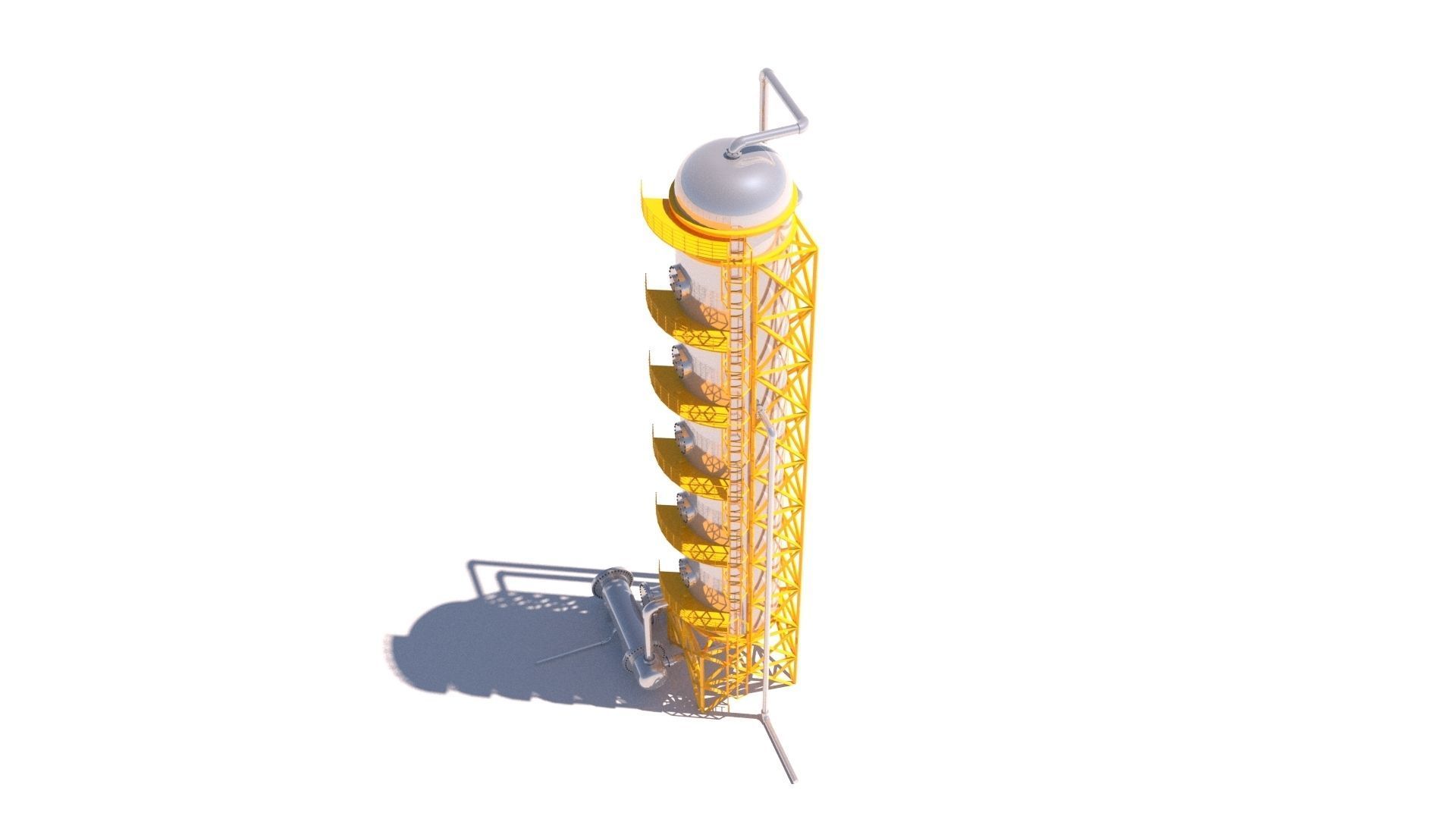 Refinery Distillation Column 02 3D model | CGTrader