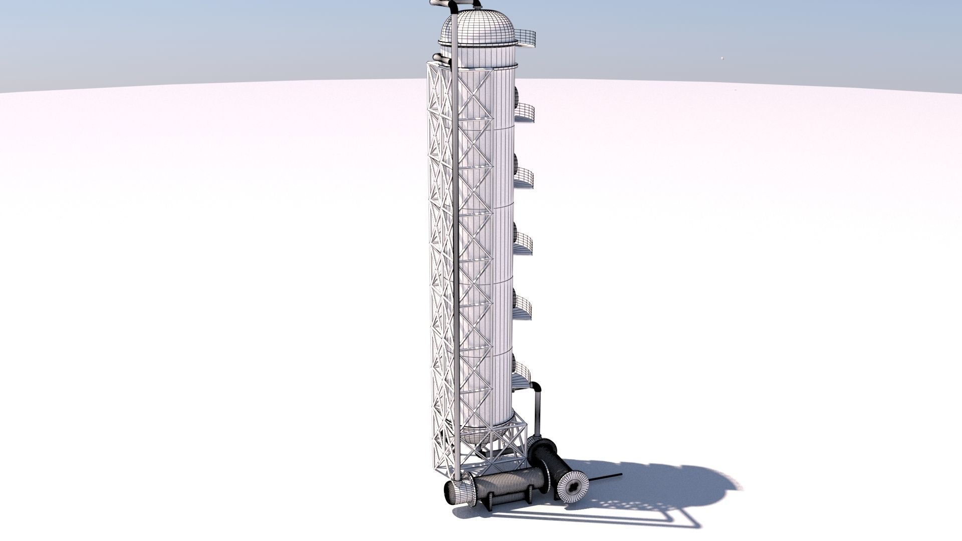Refinery Distillation Column 02 3D model | CGTrader