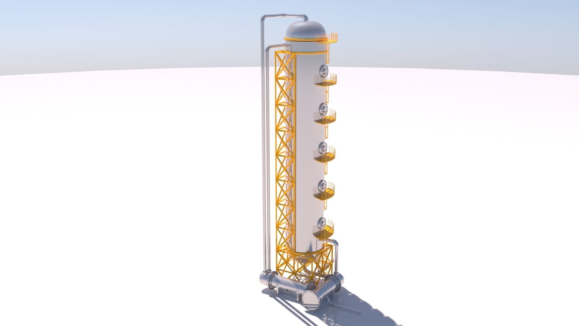 Refinery Distillation Column 02 3D model | CGTrader