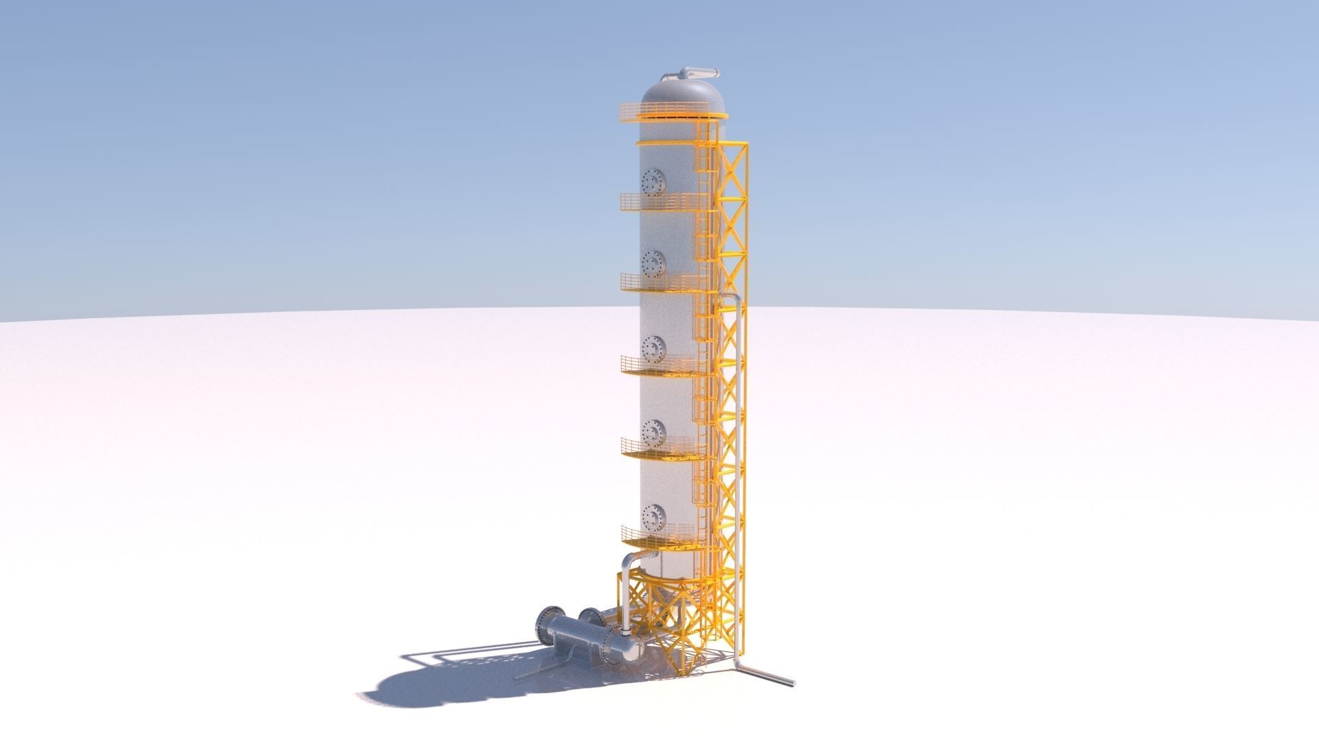 Refinery Distillation Column 02 3D model | CGTrader