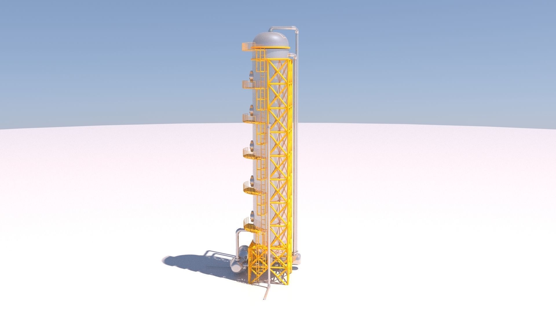 Refinery Distillation Column 02 3D model | CGTrader