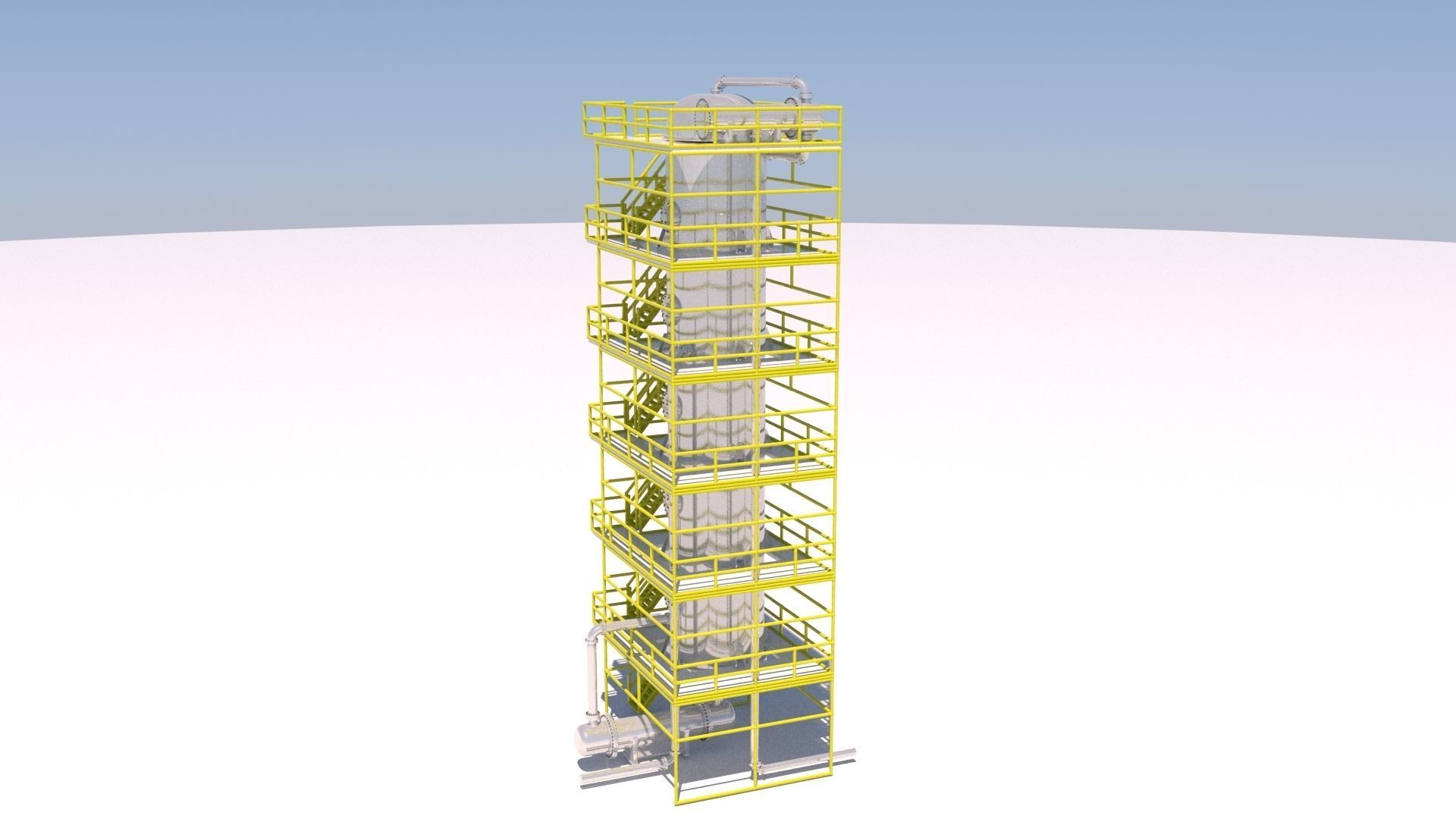Refinery Distillation Column 03 3D model | CGTrader