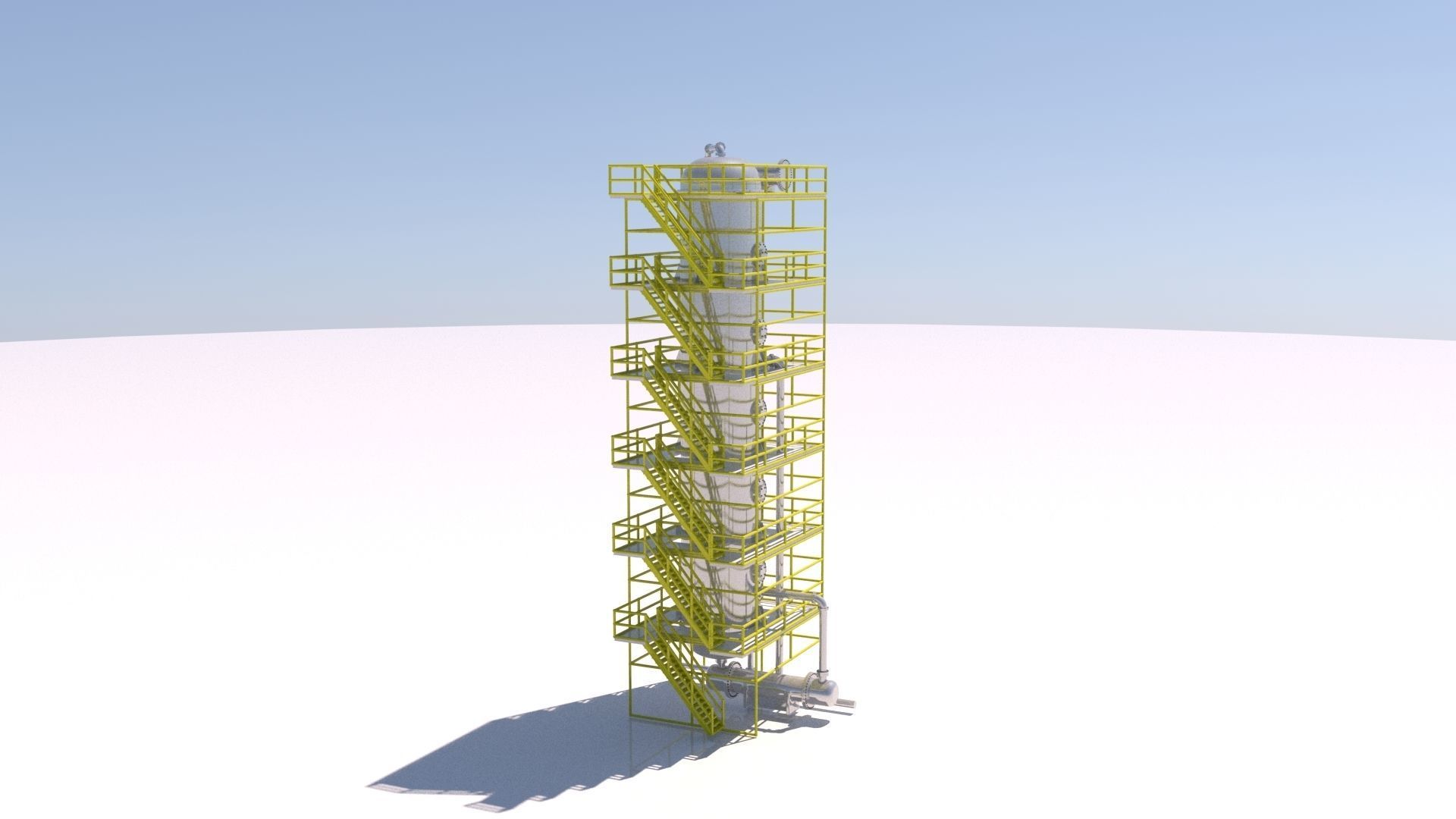 Refinery Distillation Column 03 3D model | CGTrader