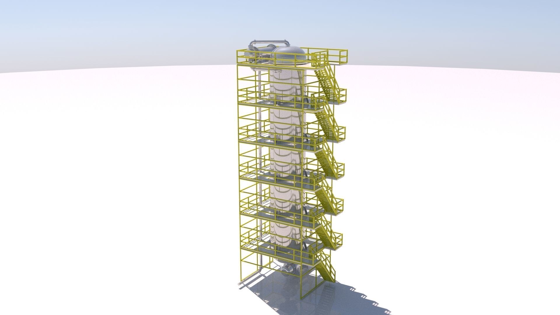Refinery Distillation Column 03 3D model | CGTrader