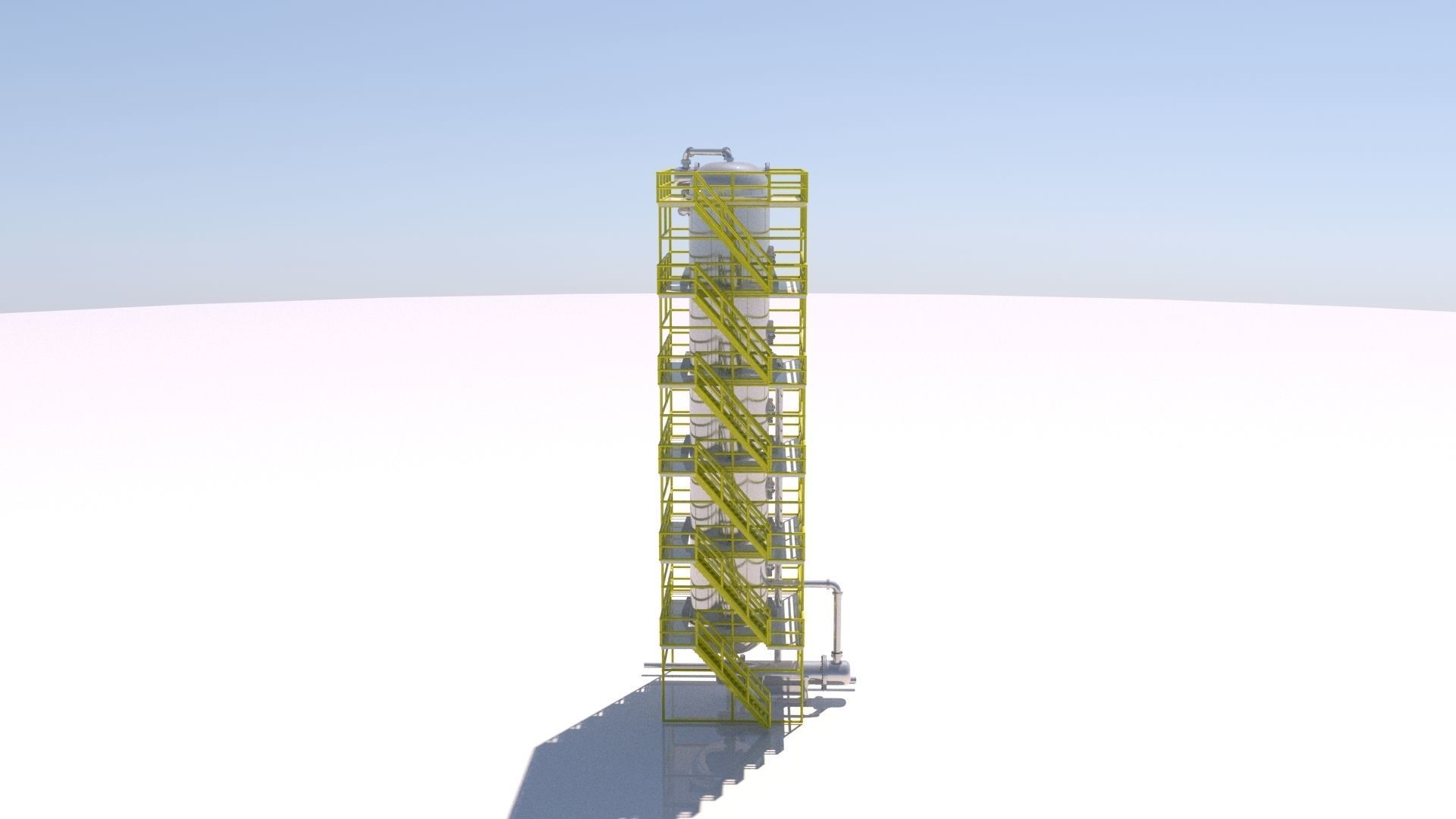 Refinery Distillation Column 03 3D model | CGTrader