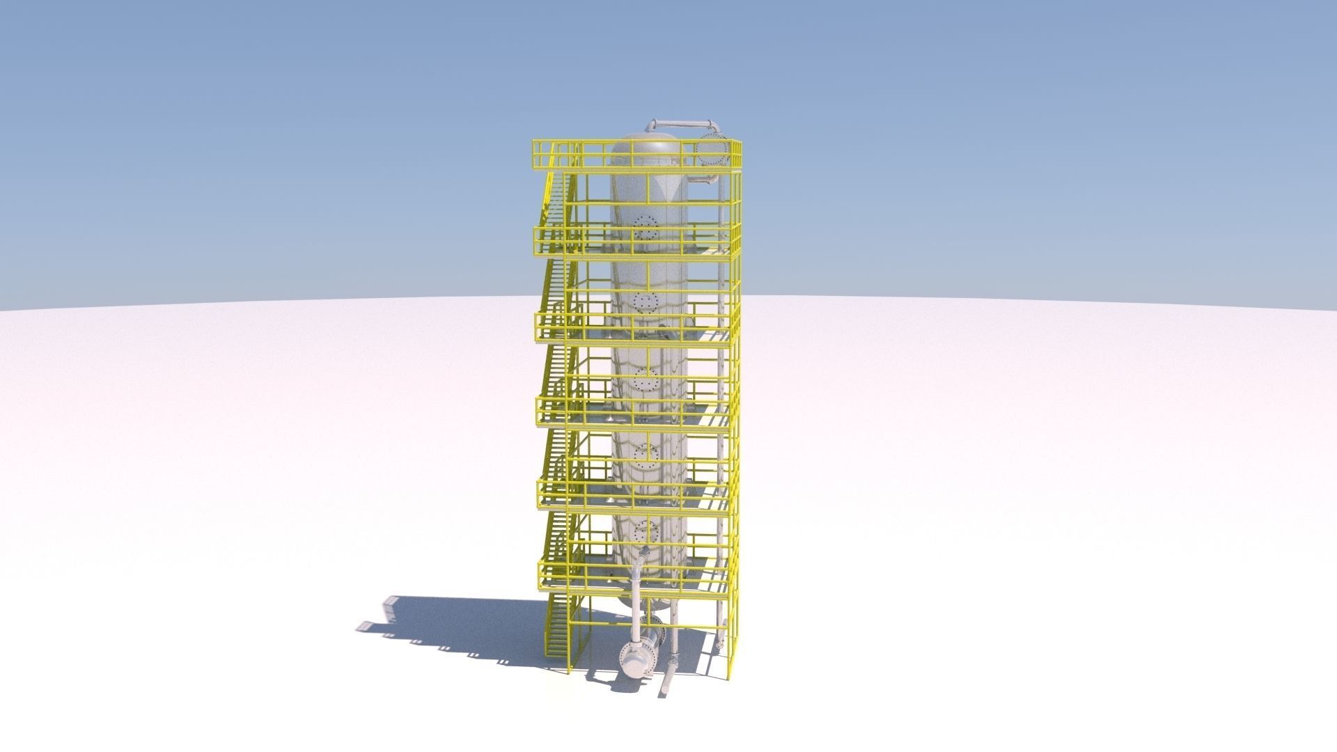 Refinery Distillation Column 03 3D model | CGTrader