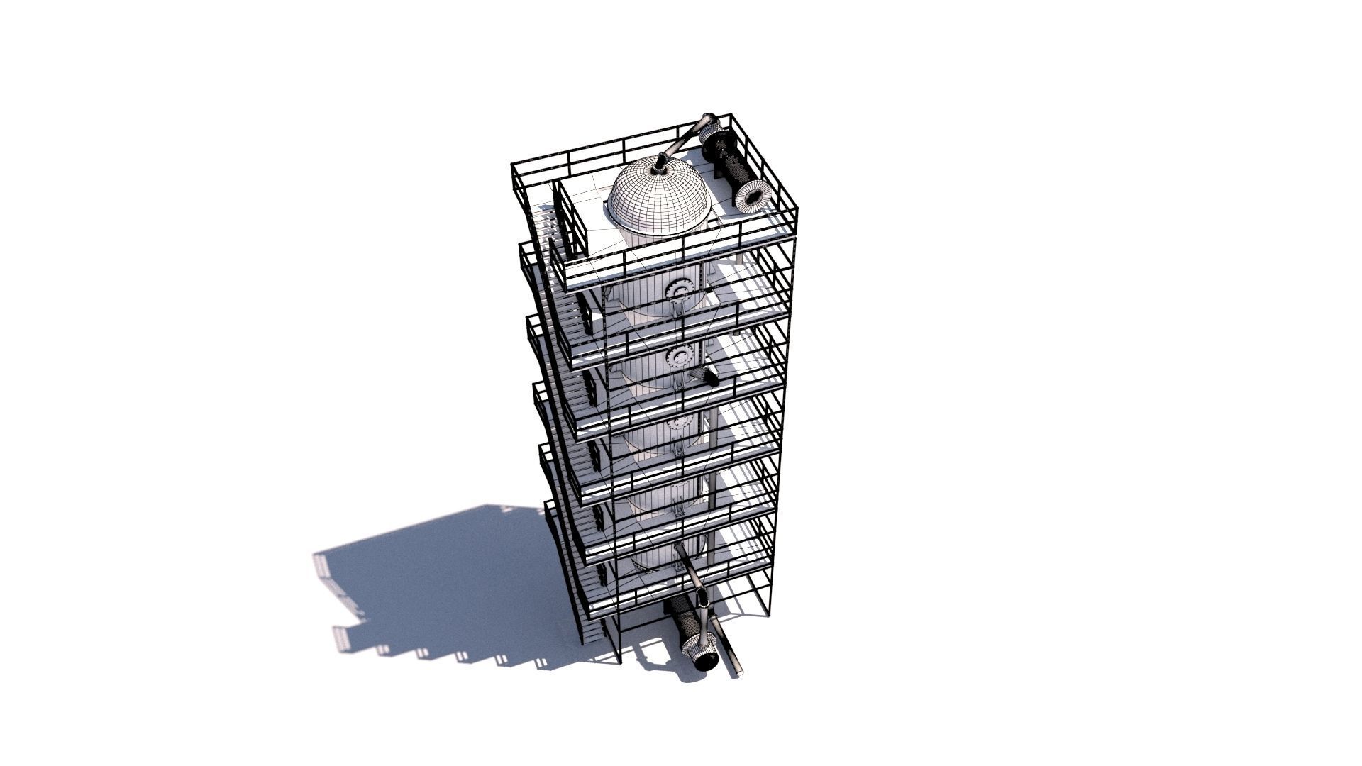 Refinery Distillation Column 03 3D model | CGTrader