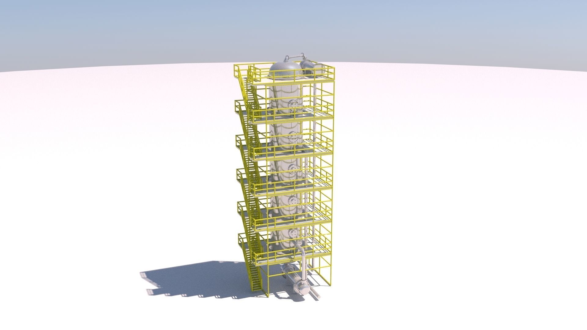 Refinery Distillation Column 03 3D model | CGTrader