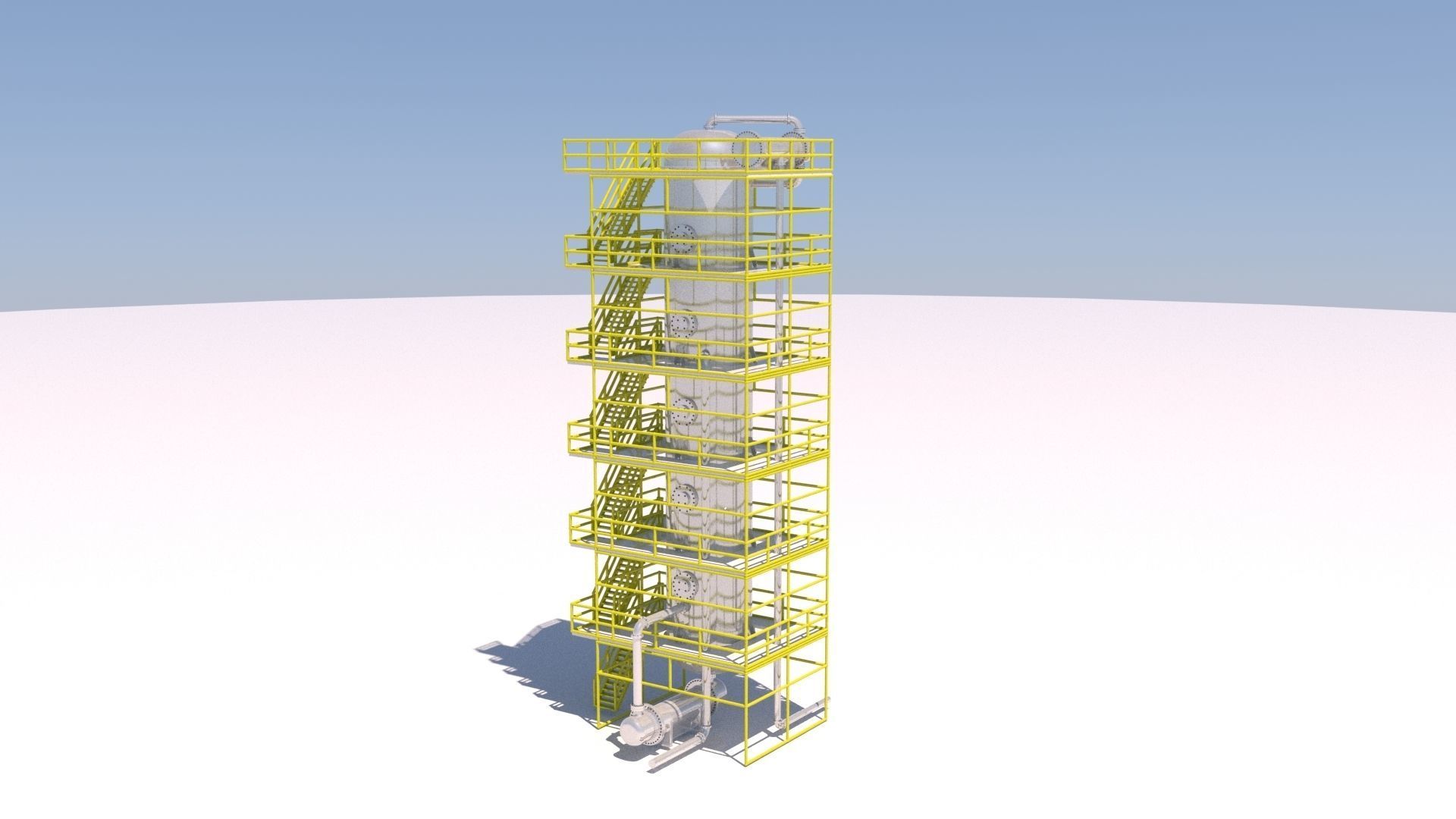 Refinery Distillation Column 03 3D model | CGTrader