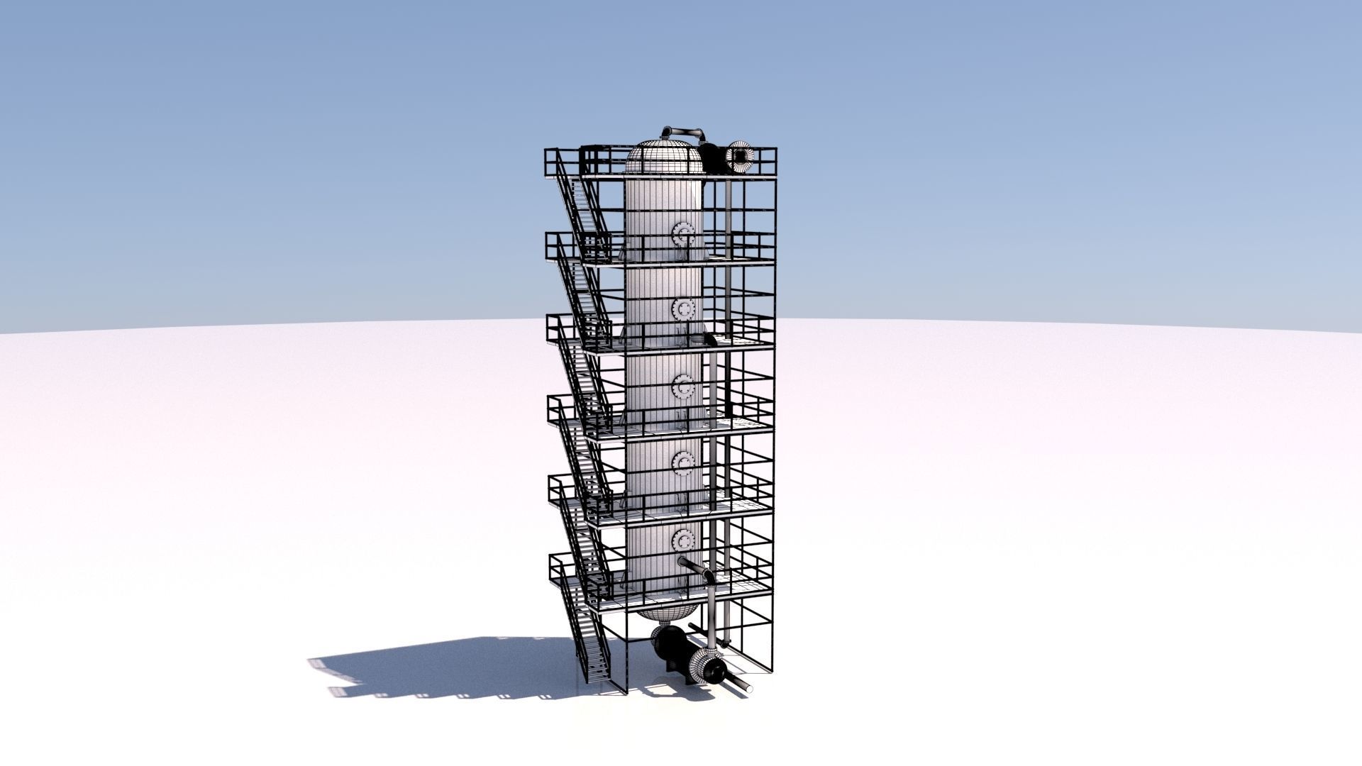 Refinery Distillation Column 03 3D model | CGTrader