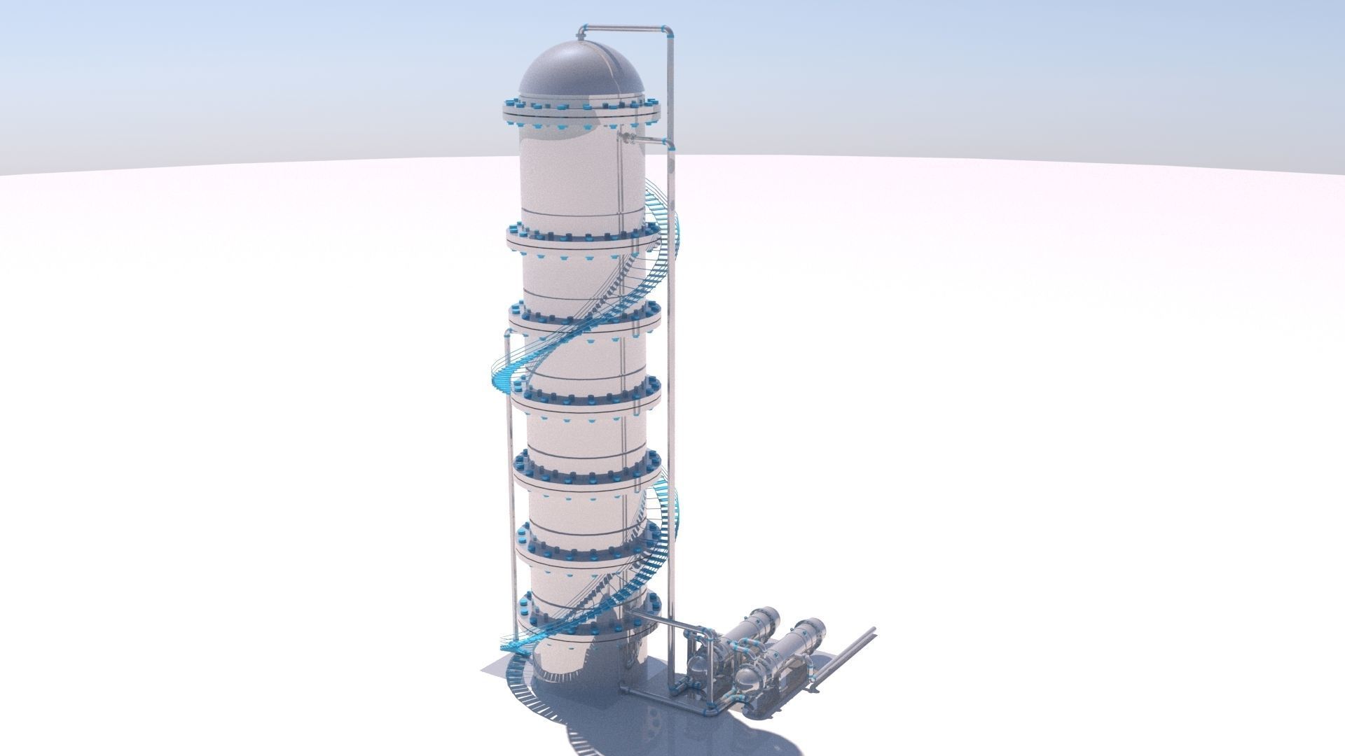 Refinery Distillation Column 04 3D model | CGTrader