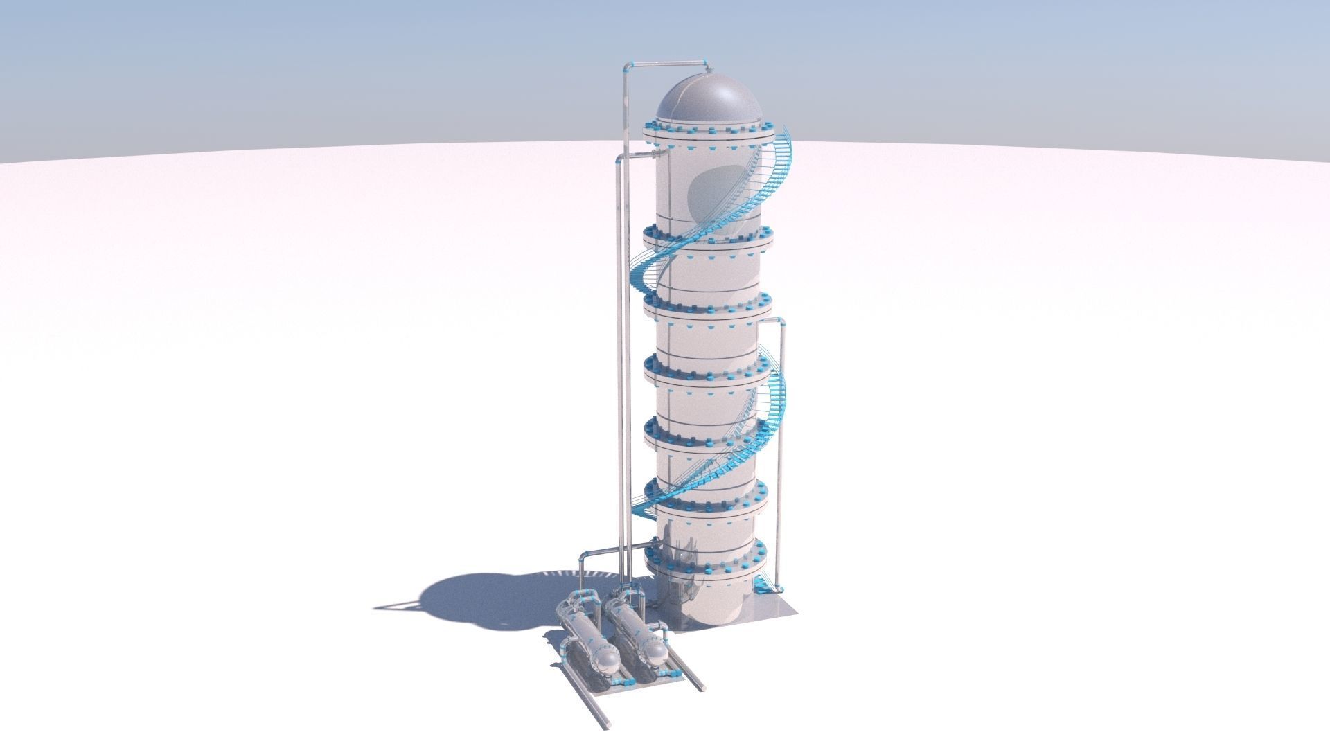Refinery Distillation Column 04 3D model | CGTrader