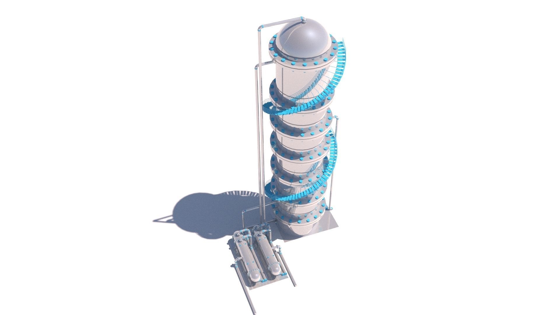 Refinery Distillation Column 04 3D model | CGTrader