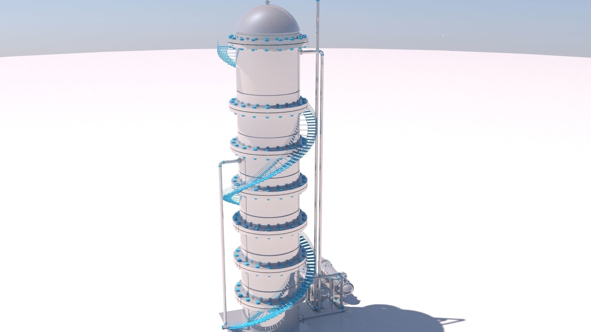 Refinery Distillation Column 04 3D model | CGTrader