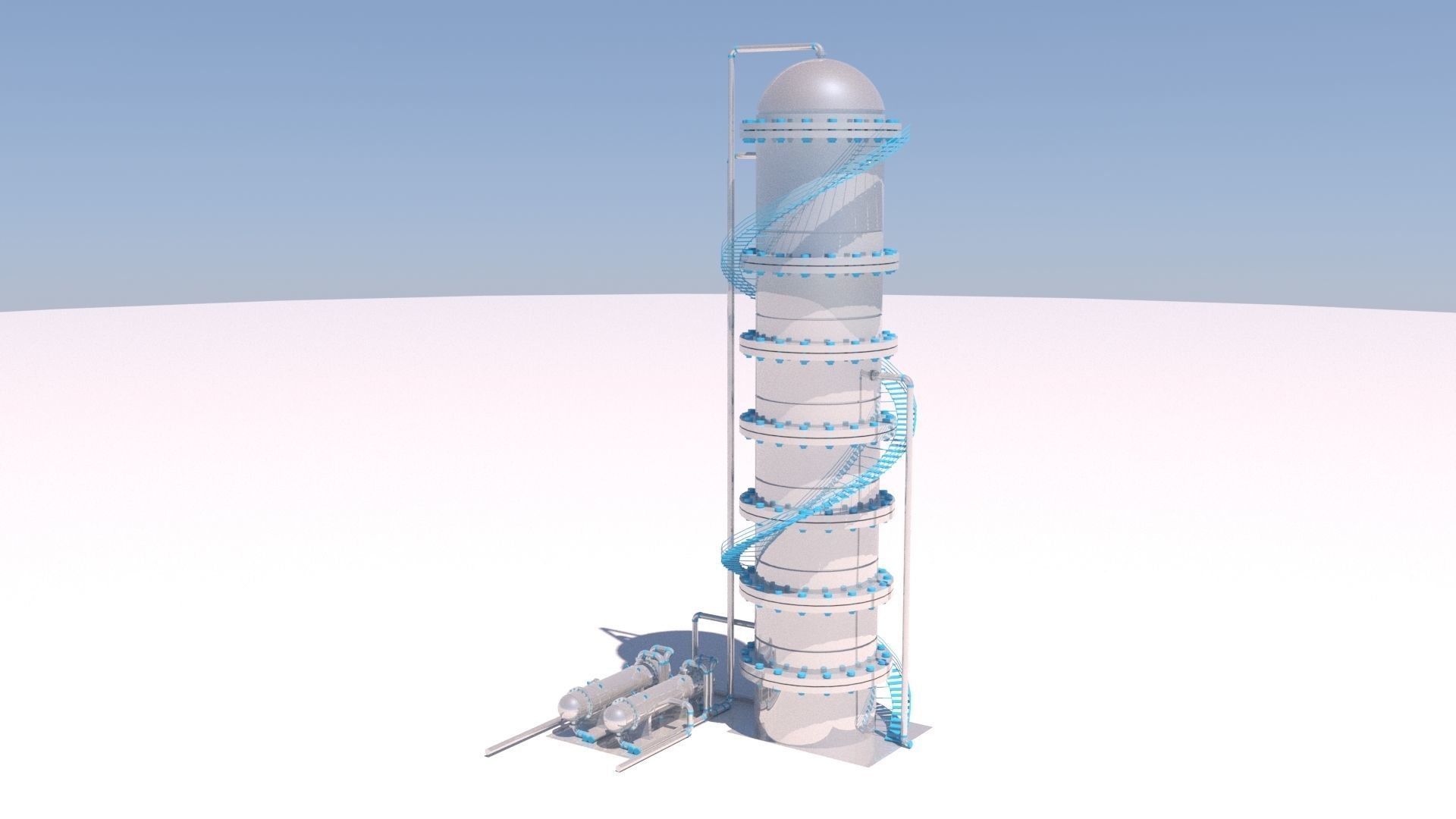 Refinery Distillation Column 04 3D model | CGTrader