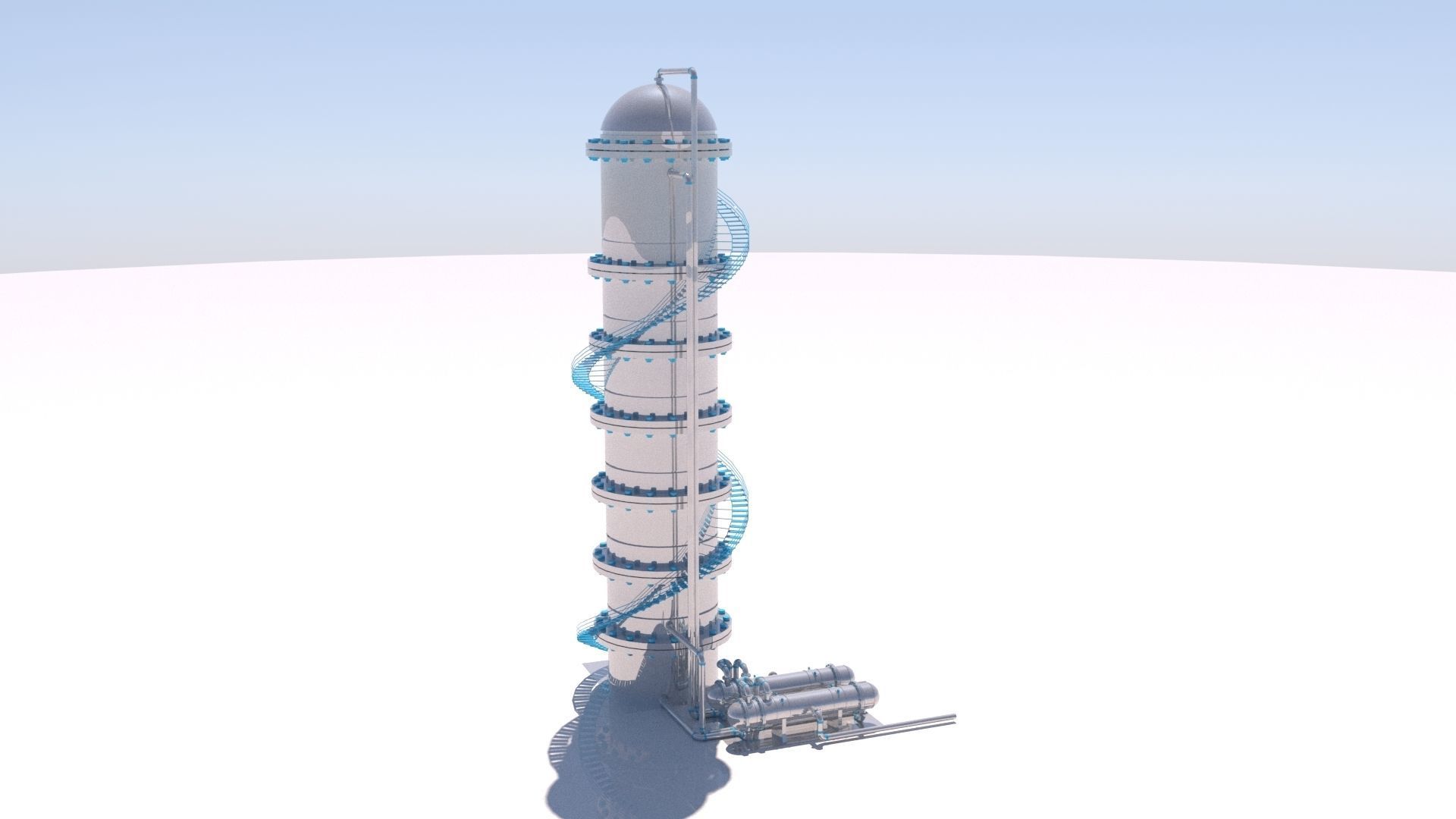 Refinery Distillation Column 04 3D model | CGTrader