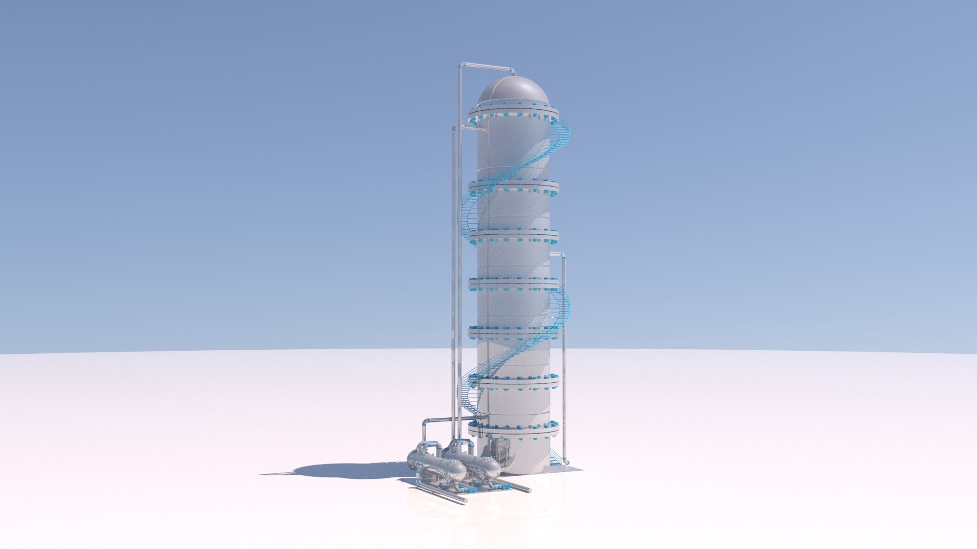 Refinery Distillation Column 04 3D model | CGTrader