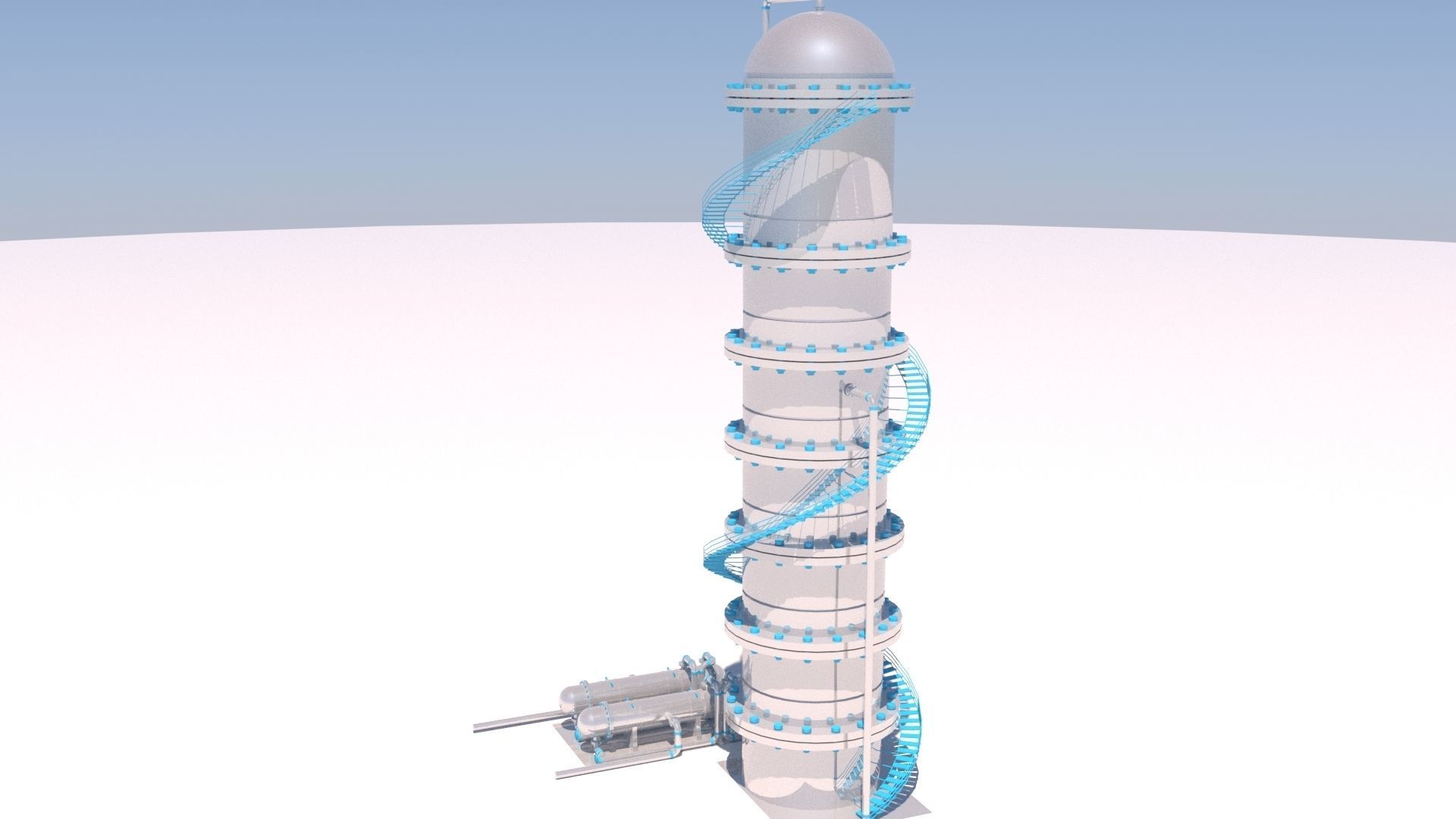 Refinery Distillation Column 04 3D model | CGTrader