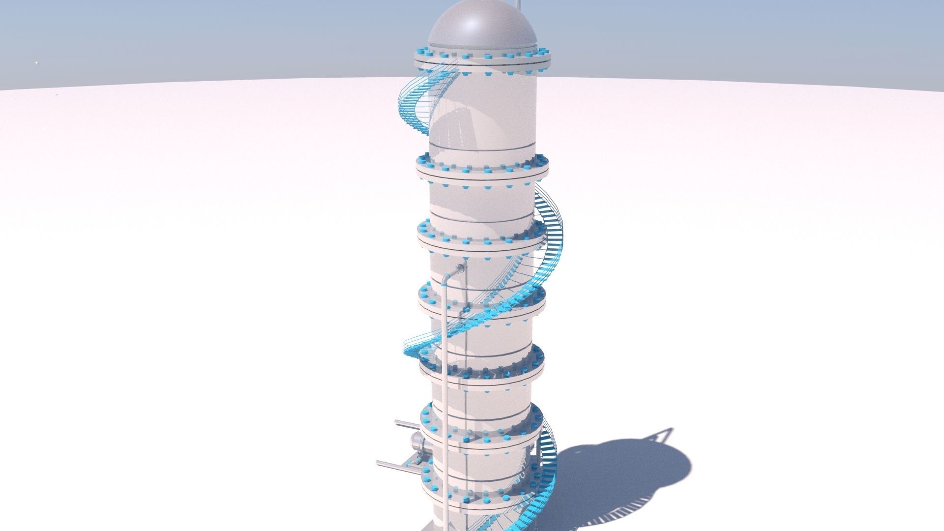 Refinery Distillation Column 04 3D model | CGTrader