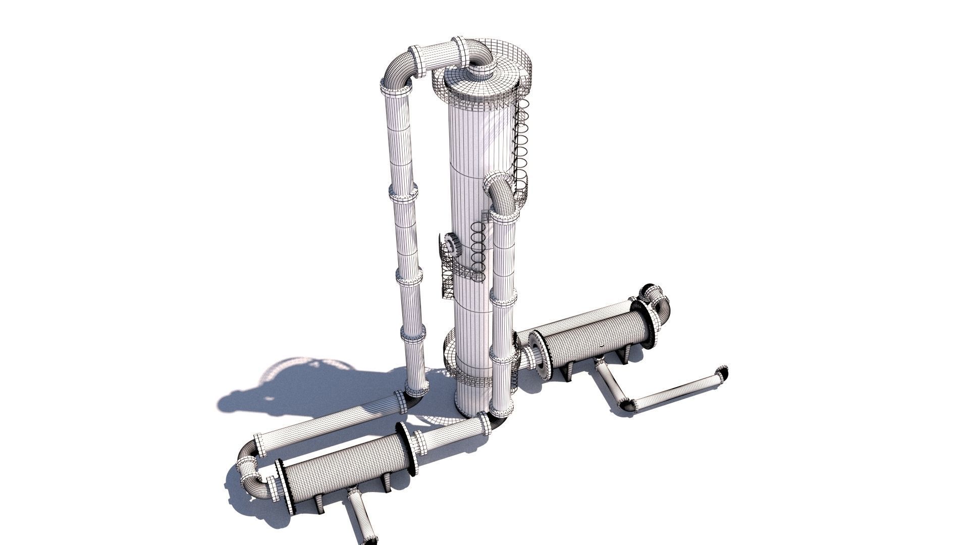 Refinery Distillation Column 05 3D model | CGTrader